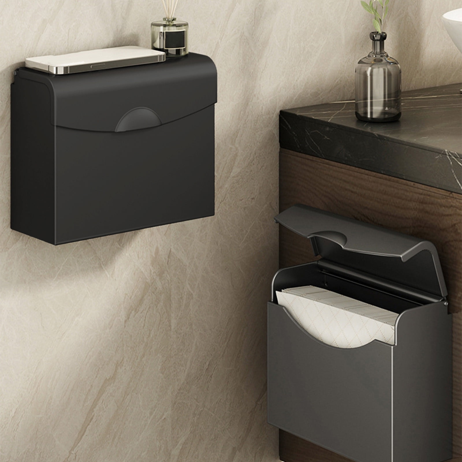 Jacenvly Kitchen Decor Wall Toilet Tissue Box Straw Paper Box Storage ...