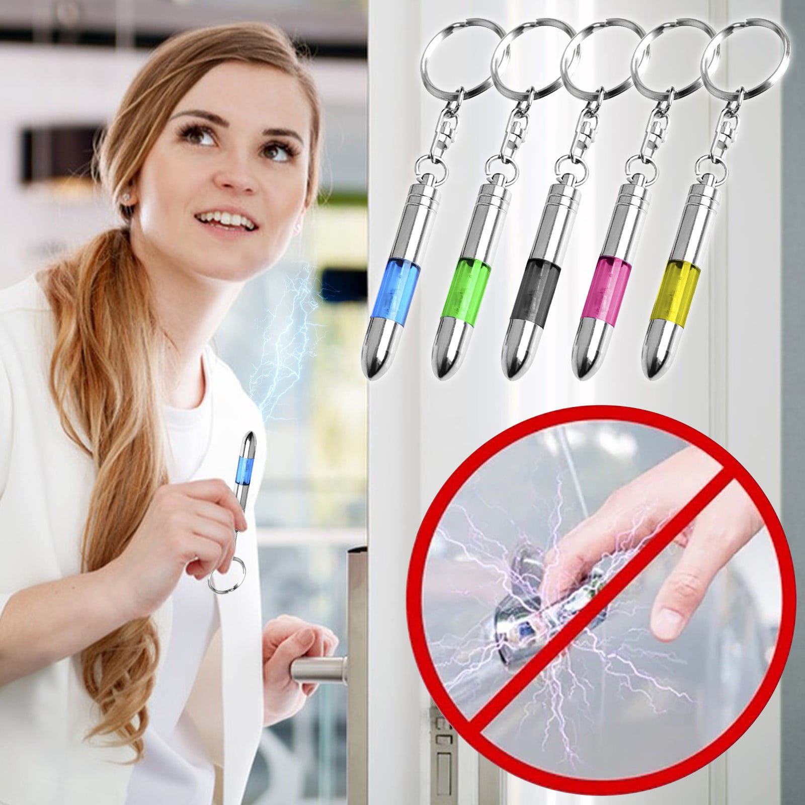 Jacenvly Mardi Gras Decorations Antistatic Keychain Key Ring Built-In ...