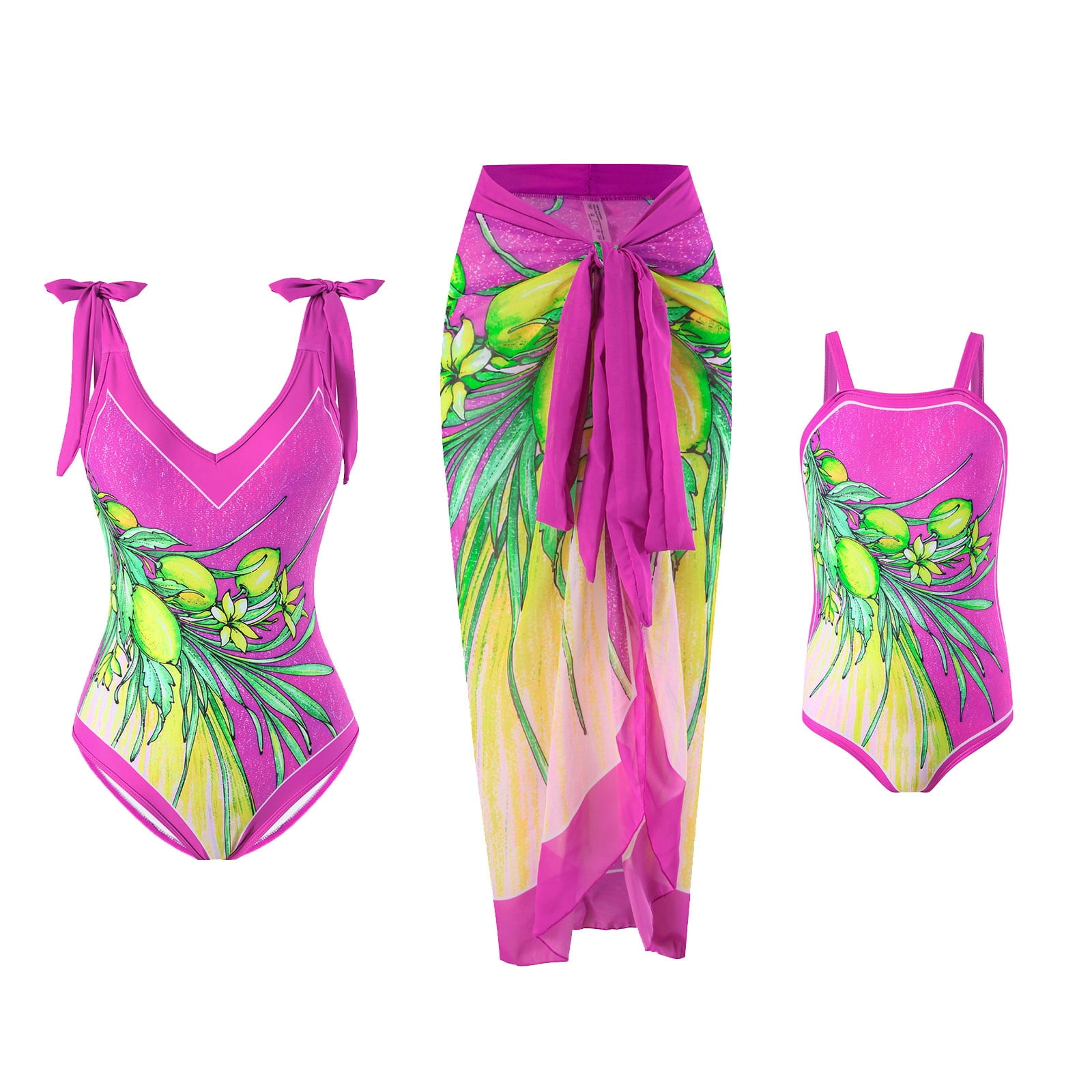 Jacenvly Matching Family Swimsuits Satiny Surfing Swimwear New Style ...