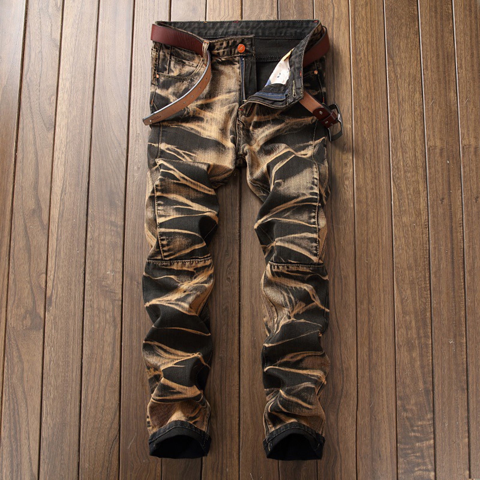 Jacenvly Men'S Pants Clearance Long Skinny Pants Mid Waisted Pocket ...
