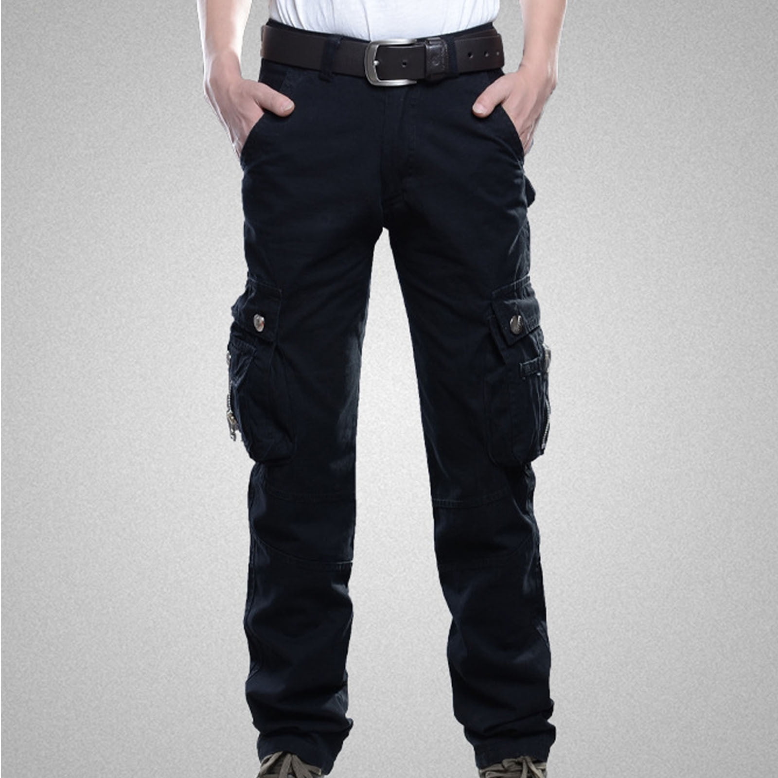 Jacenvly Mens Cargo Pants Solid High Waisted Long Pants for Men Men'S ...