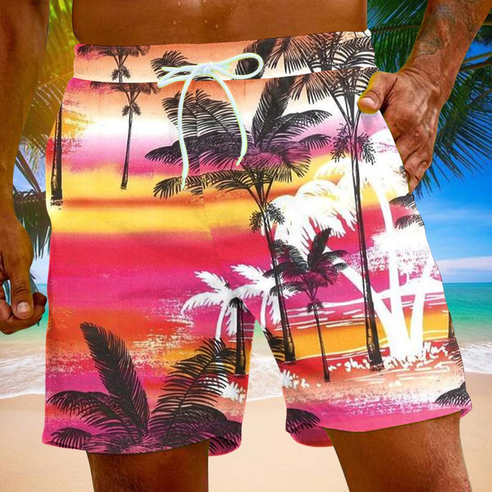 Jacenvly Mens Shorts Clearance Tropical Fashion Board Shorts for Men ...