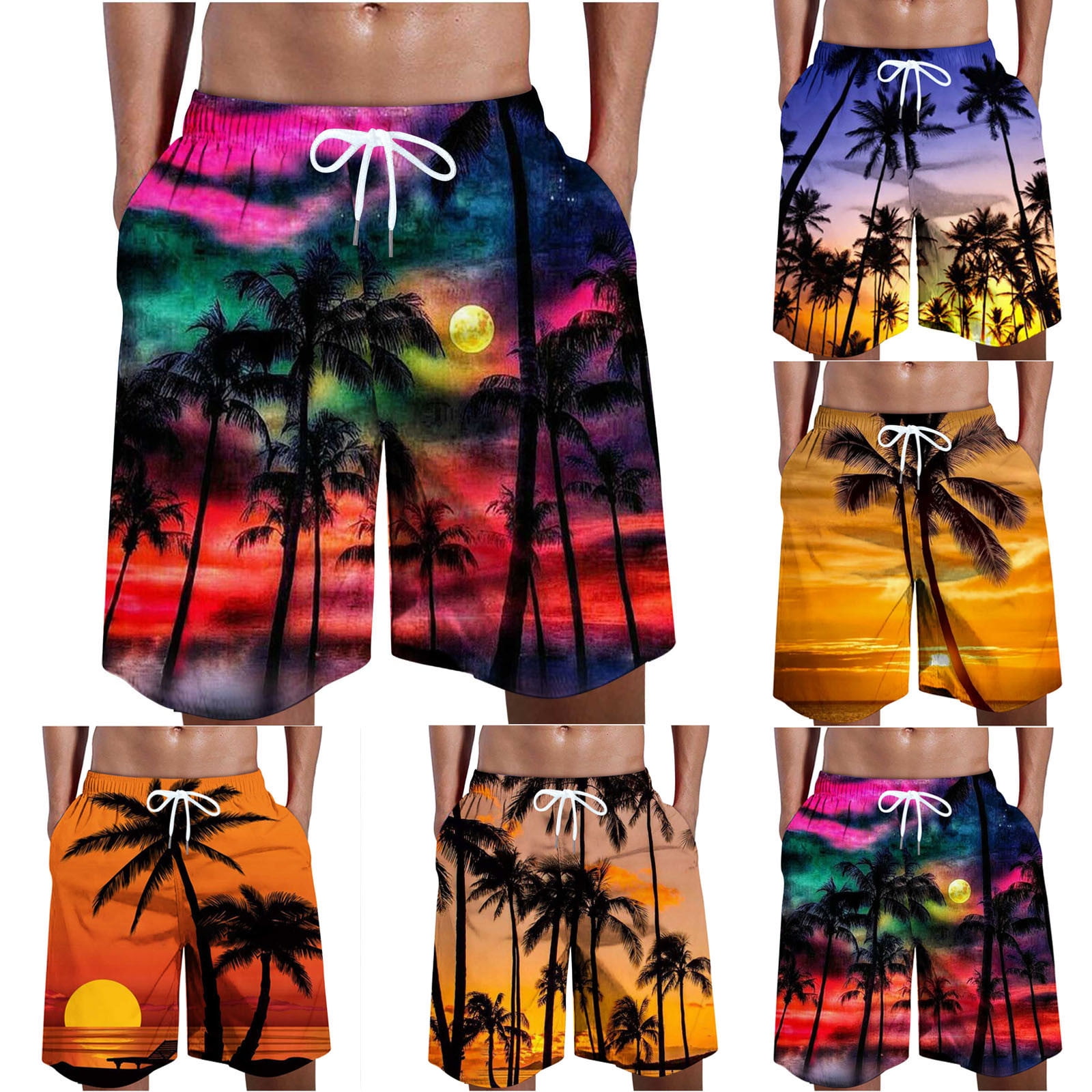 Jacenvly Mens Shorts Tropical Trendy Board Shorts for Men Swimming Soft ...