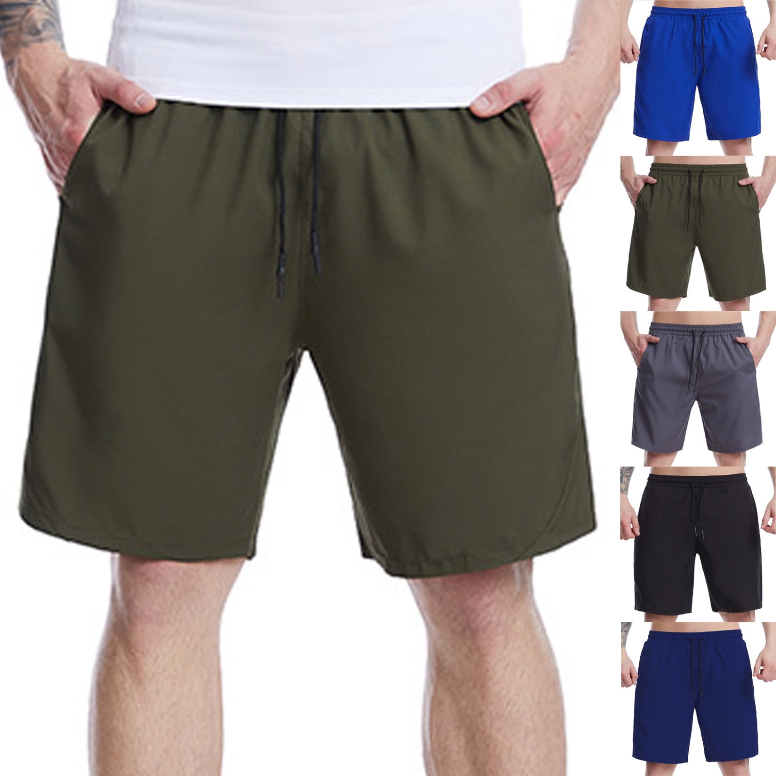 Jacenvly Mens Shorts Solid Casual Board Shorts for Men Swimming Soft ...
