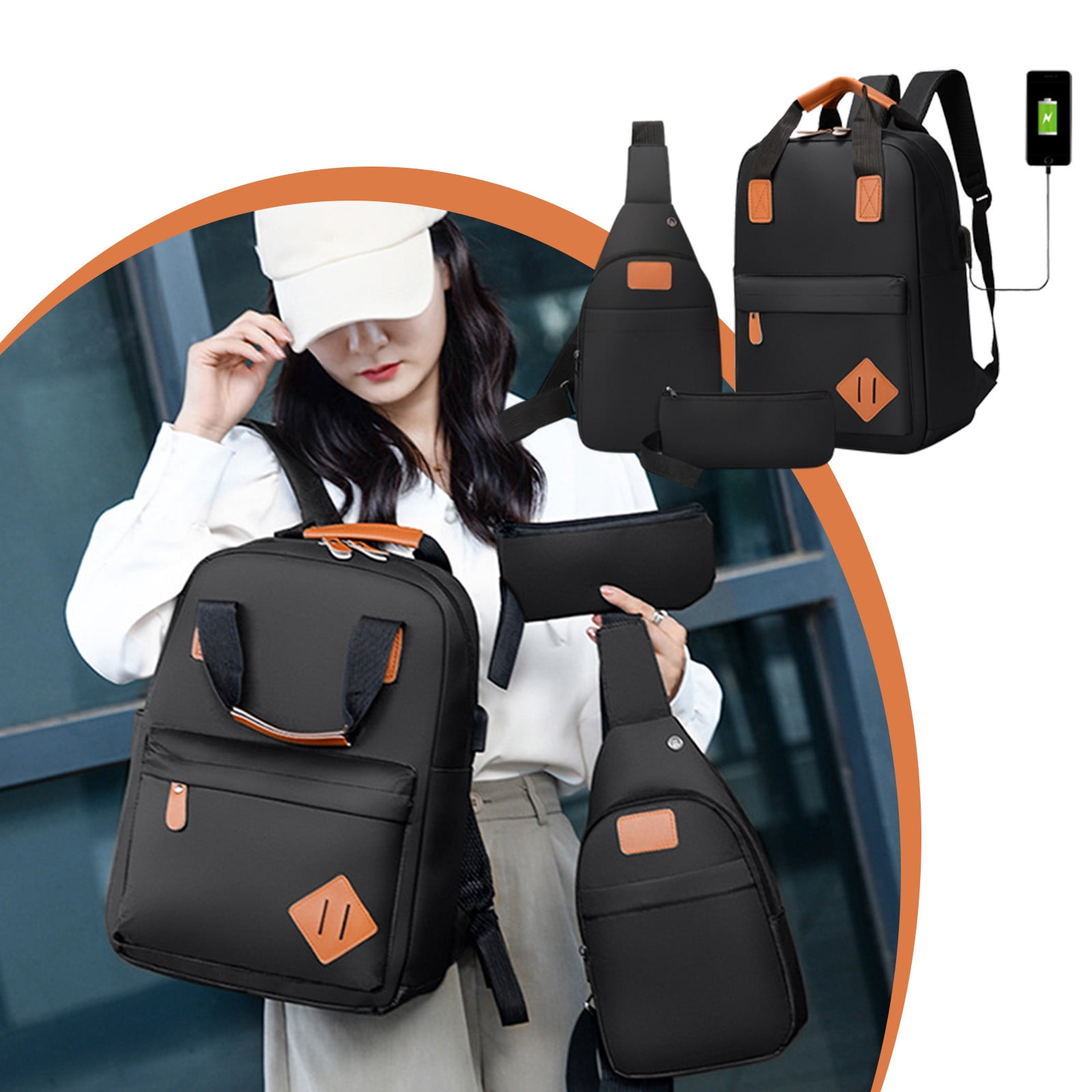 Jacenvly Mini Backpack for Women Travel Laptop Backpack Large Women'S ...