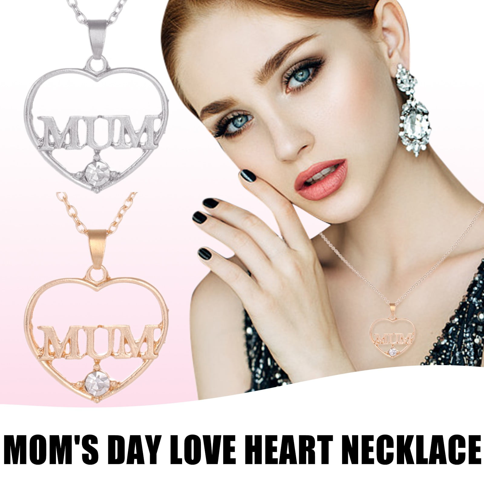 Jacenvly Mother's Day Gifts For Women Set With Rhinestones Mom Necklace ...