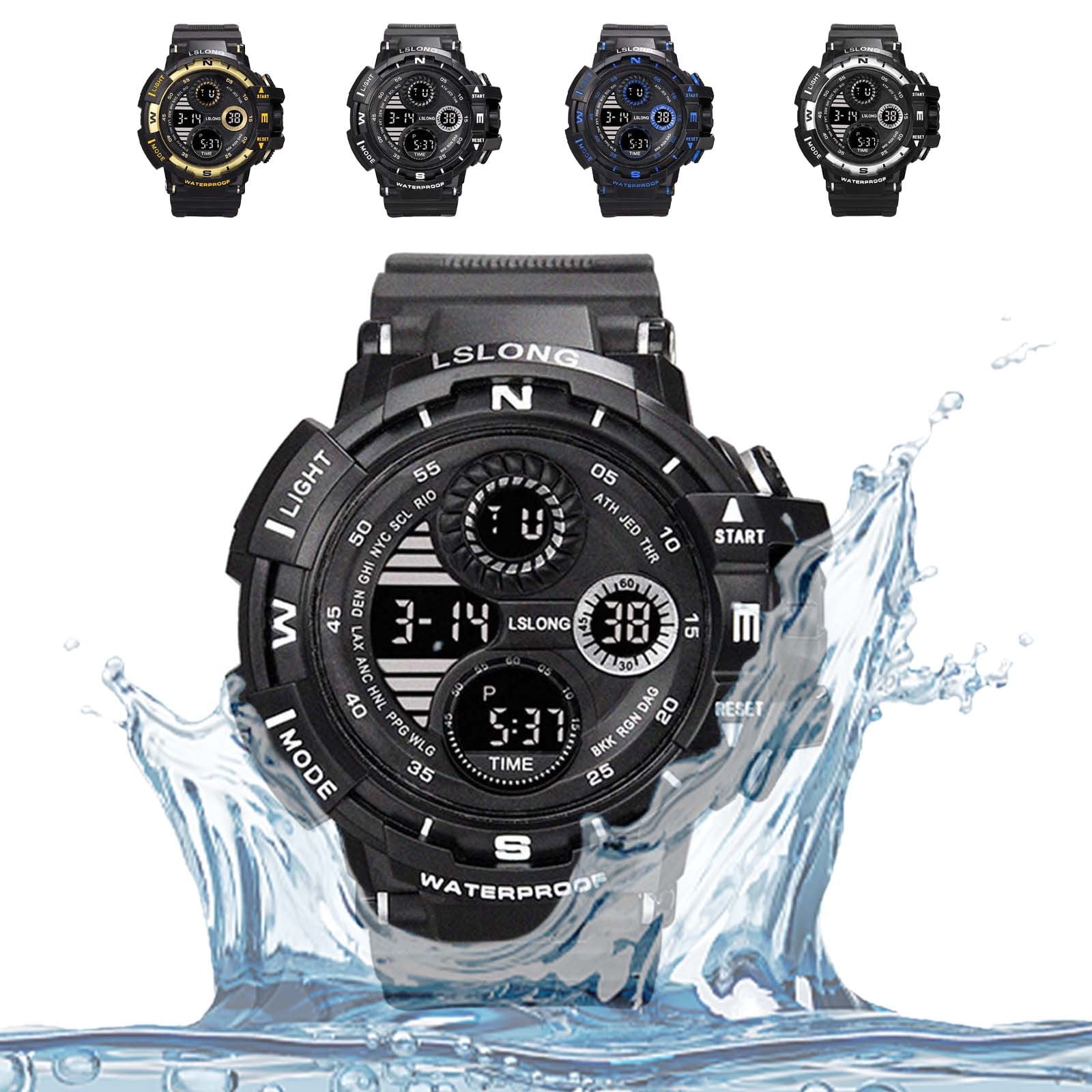 Jacenvly Mother's Day Water Digital Sports Diving Watch With Alarm And ...