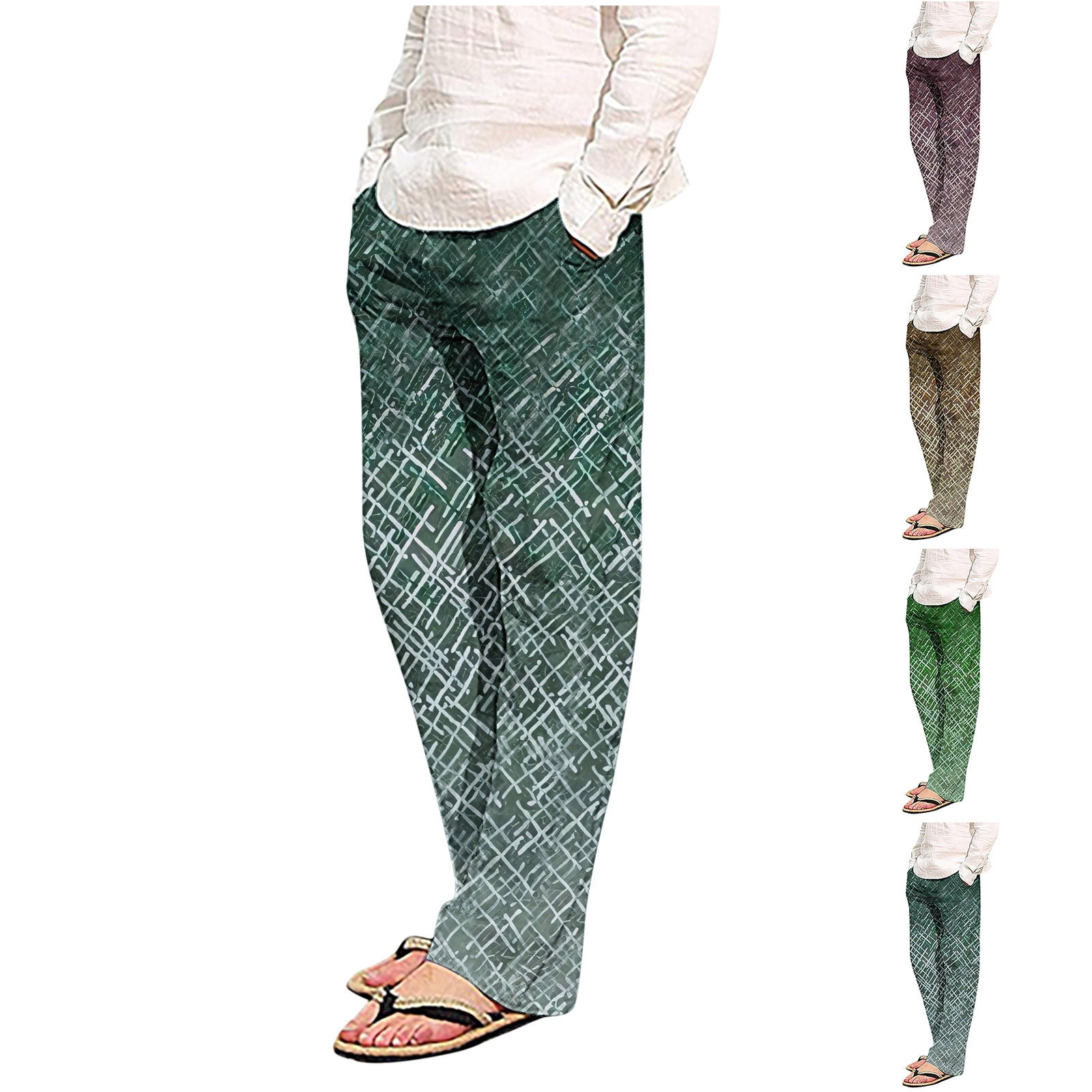 Jacenvly New Athletic Pants for Men Leisure Fashion Men's Casual Plaid ...