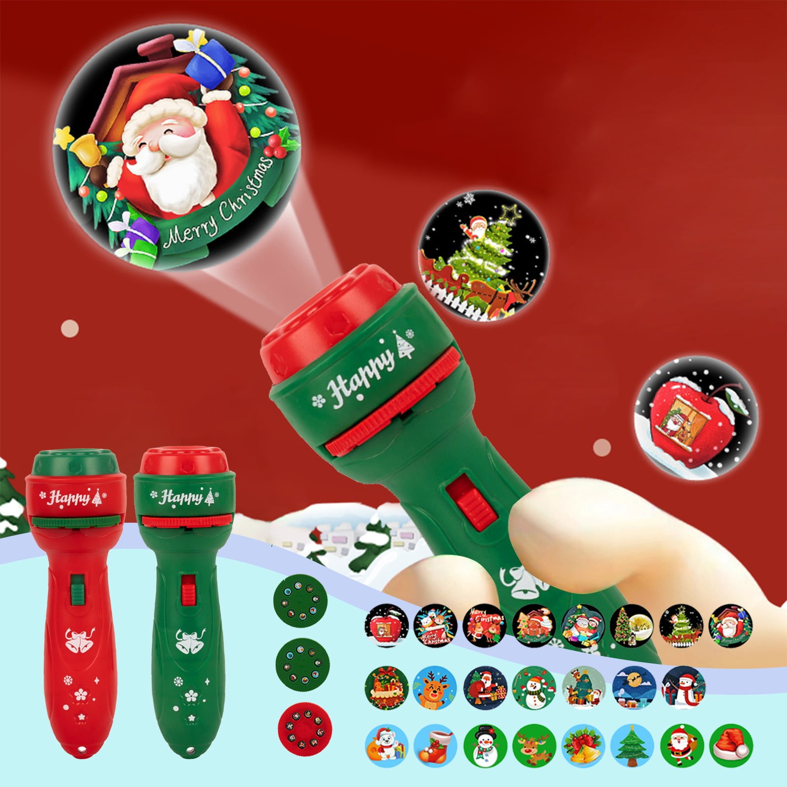 Jacenvly New Bluey Toys Children'S Flashlight 24 Patterns Christmas ...