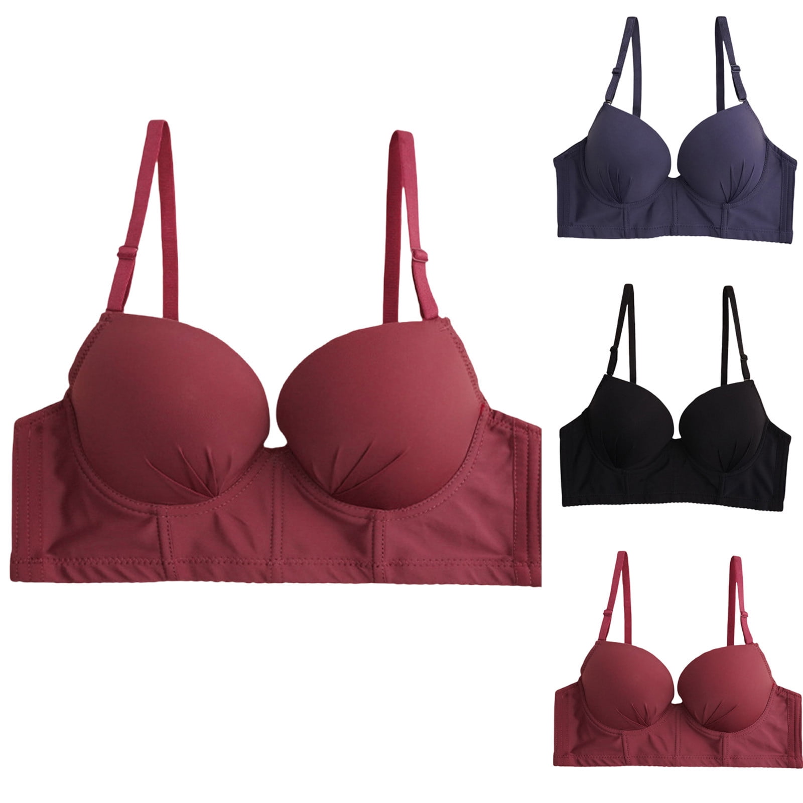 Jacenvly New Bras for Women Plus Size Women Lady Lace Gathered Bra Plus ...