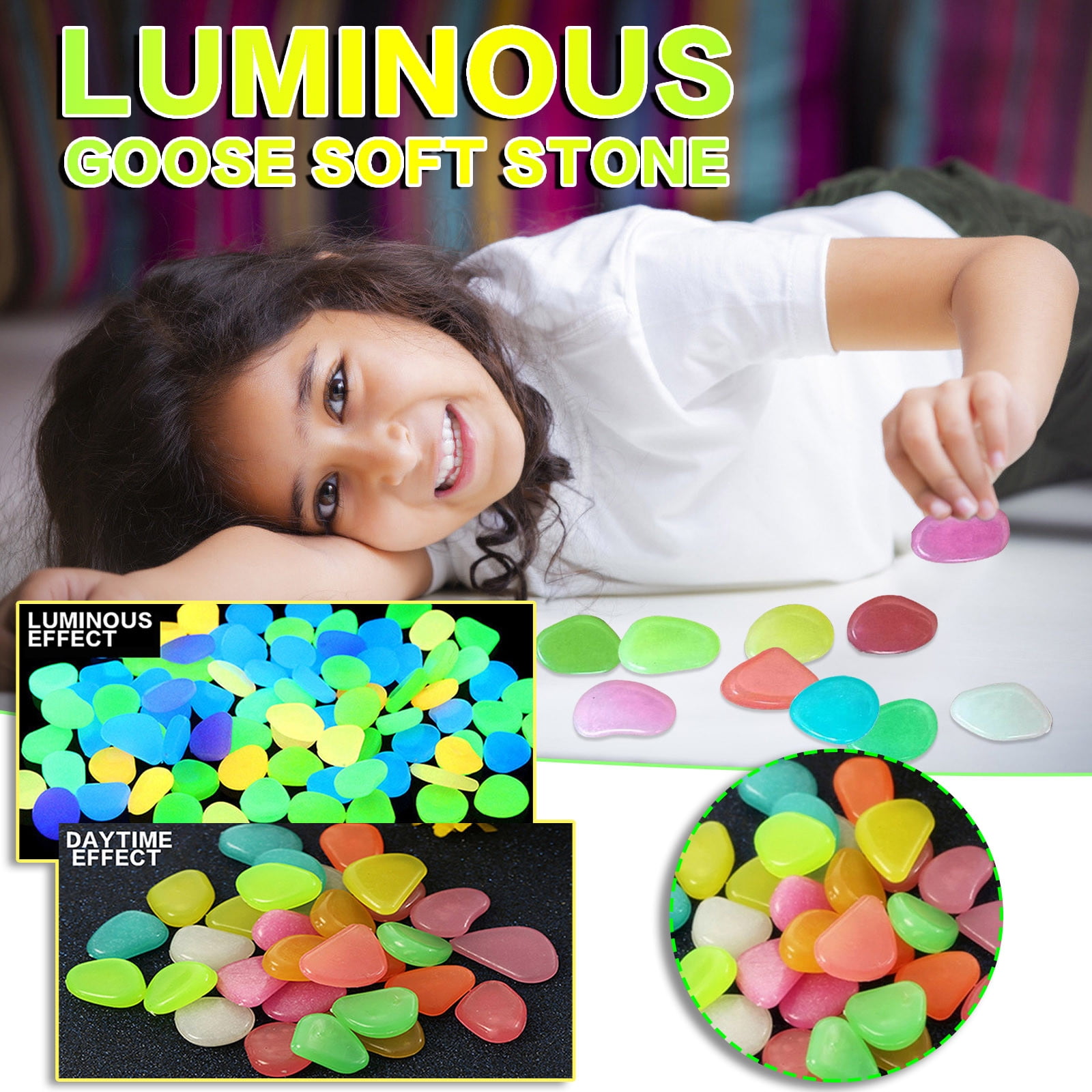 Jacenvly New Fathers Day Gifts Glow in the Dark Pebbles Luminous Stones ...