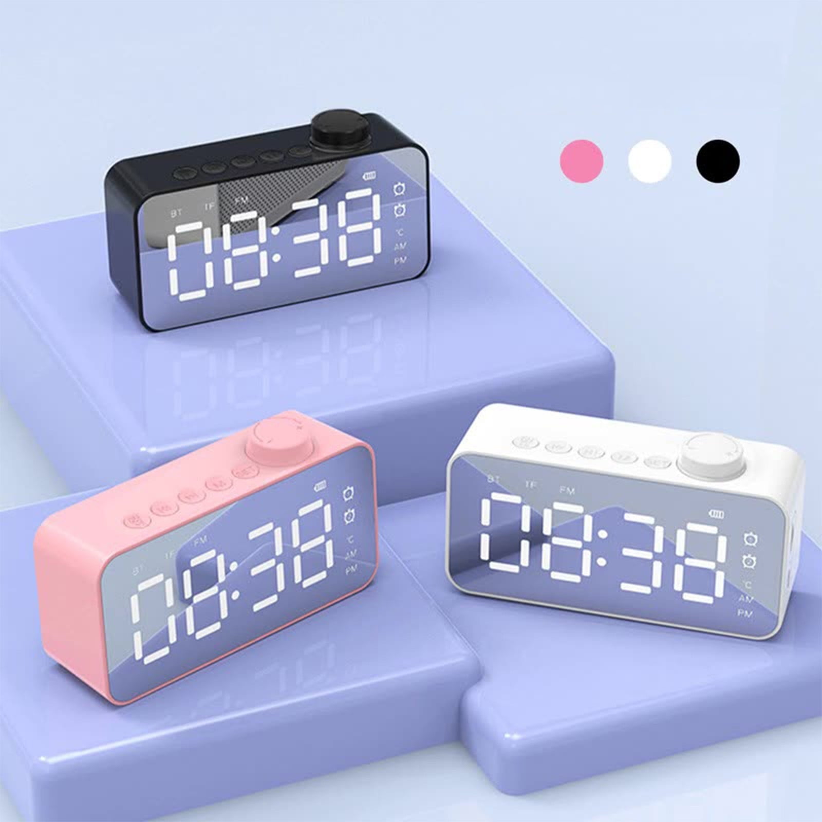 Jacenvly New Fathers Day Gifts Led Mirror Digital Alarm Clock Big Time ...