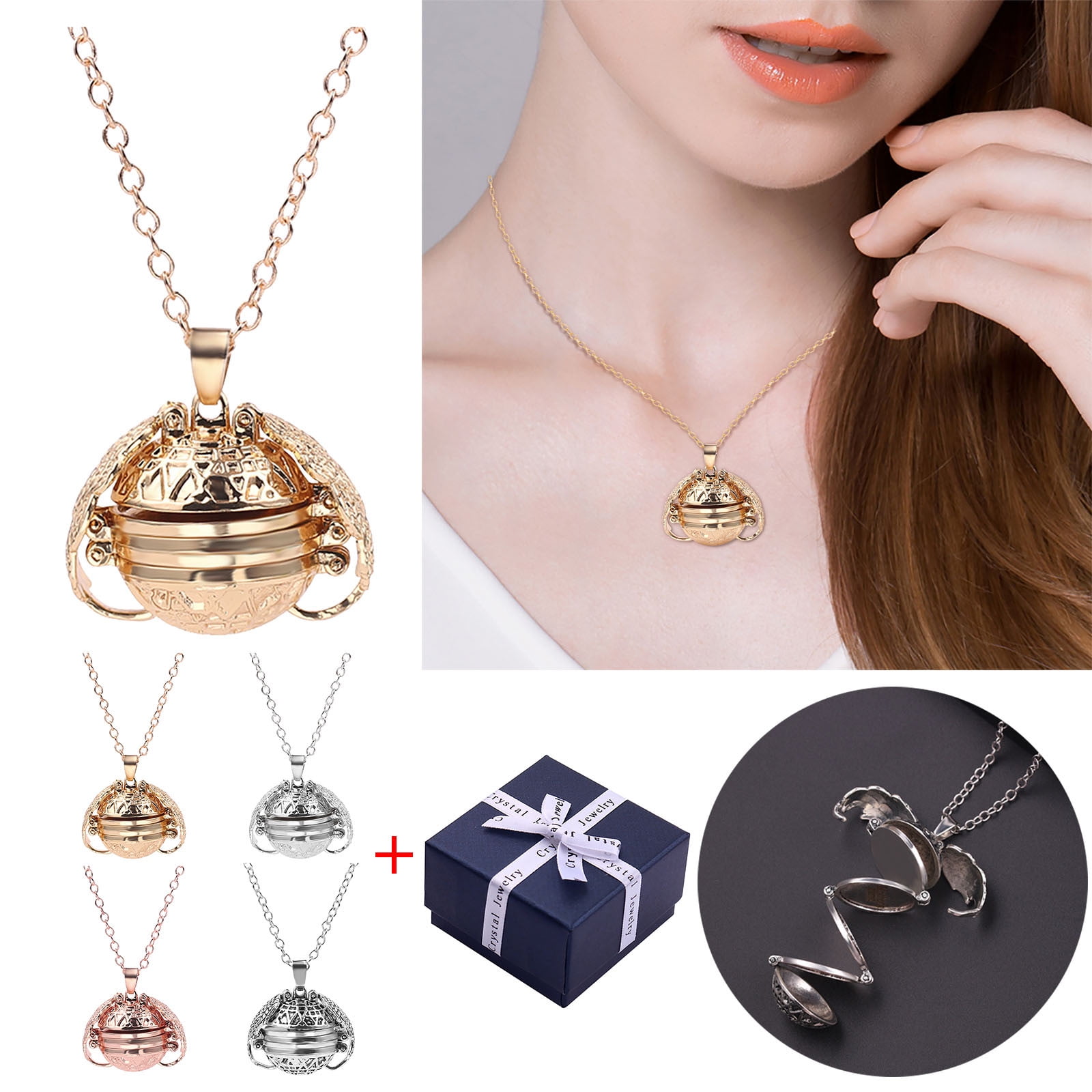 Jacenvly New Fathers Day Gifts Wing Retractable Photo Box Necklace Stretch Photo Photo Box ...