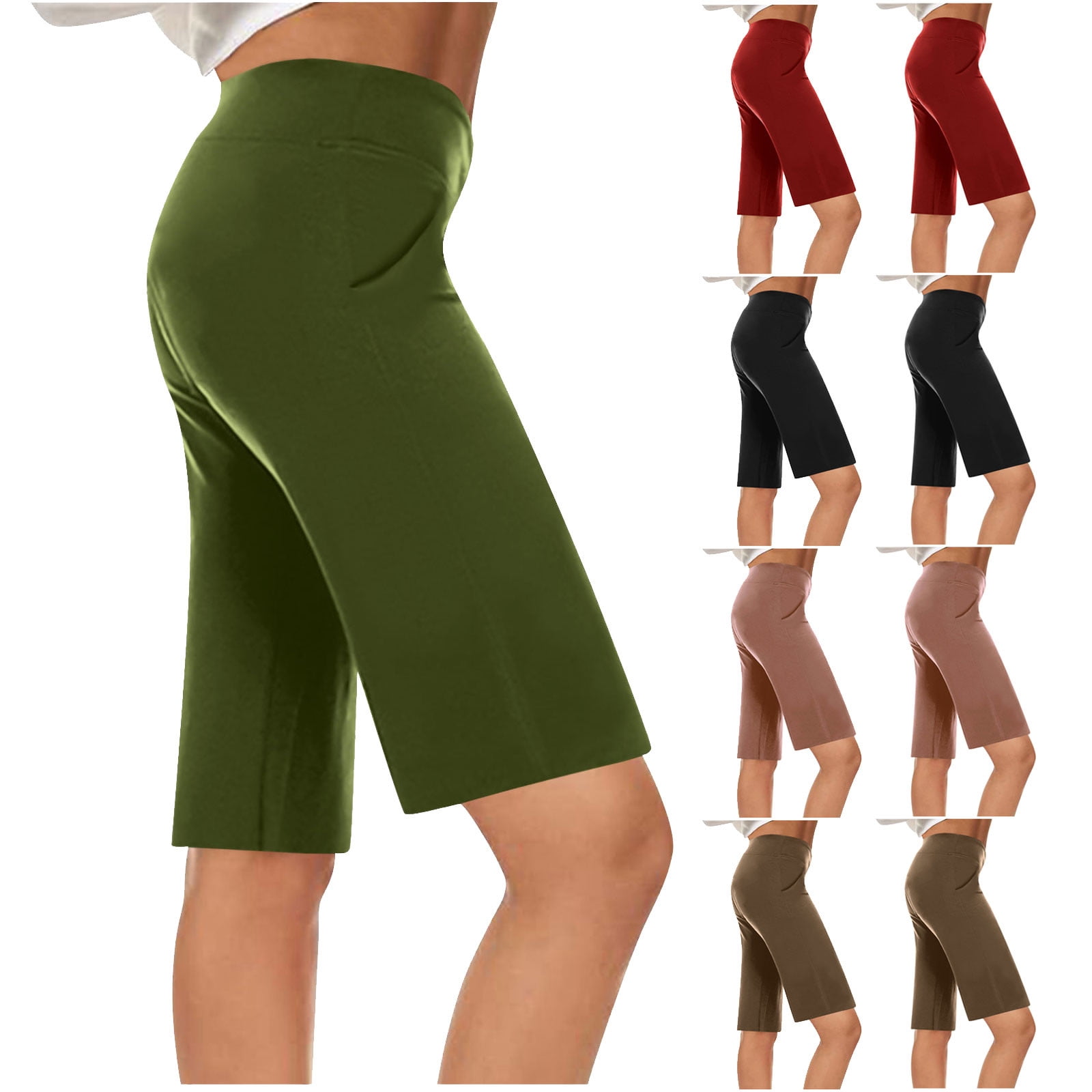 Jacenvly New Half Shorts Women Casual Loose Elastic Waist Wide Leg ...