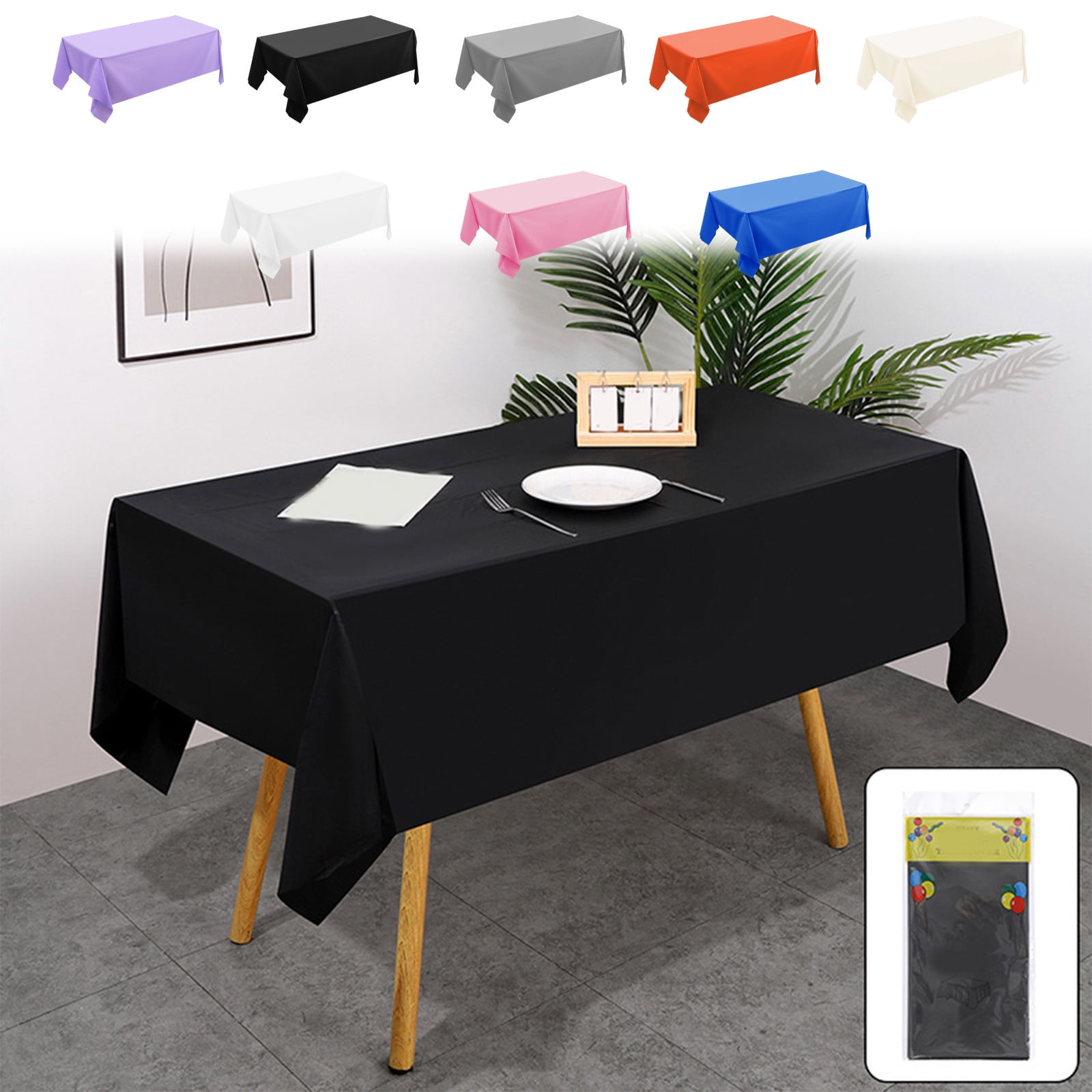 Jacenvly New Halloween Decorations Indoor Disposable Tablecloths Solid ...