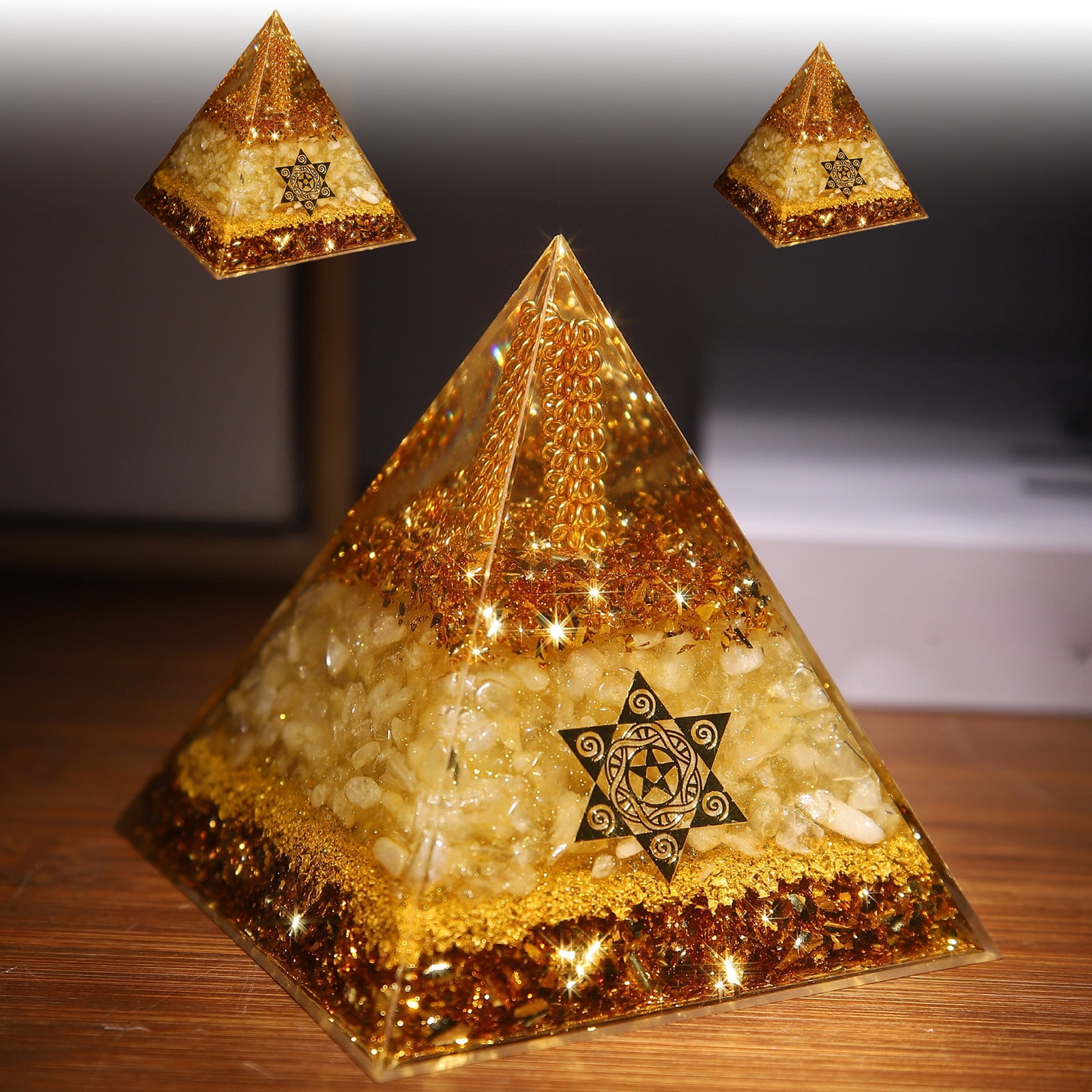Jacenvly New Home Decor Crystal Pyramids Energy Tower Crystal Gravel ...