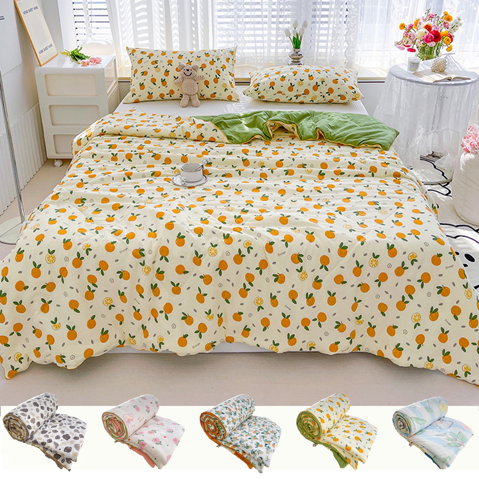 Jacenvly New Home Decor Washable Double-Layer Yarn Summer Cool Quilt ...