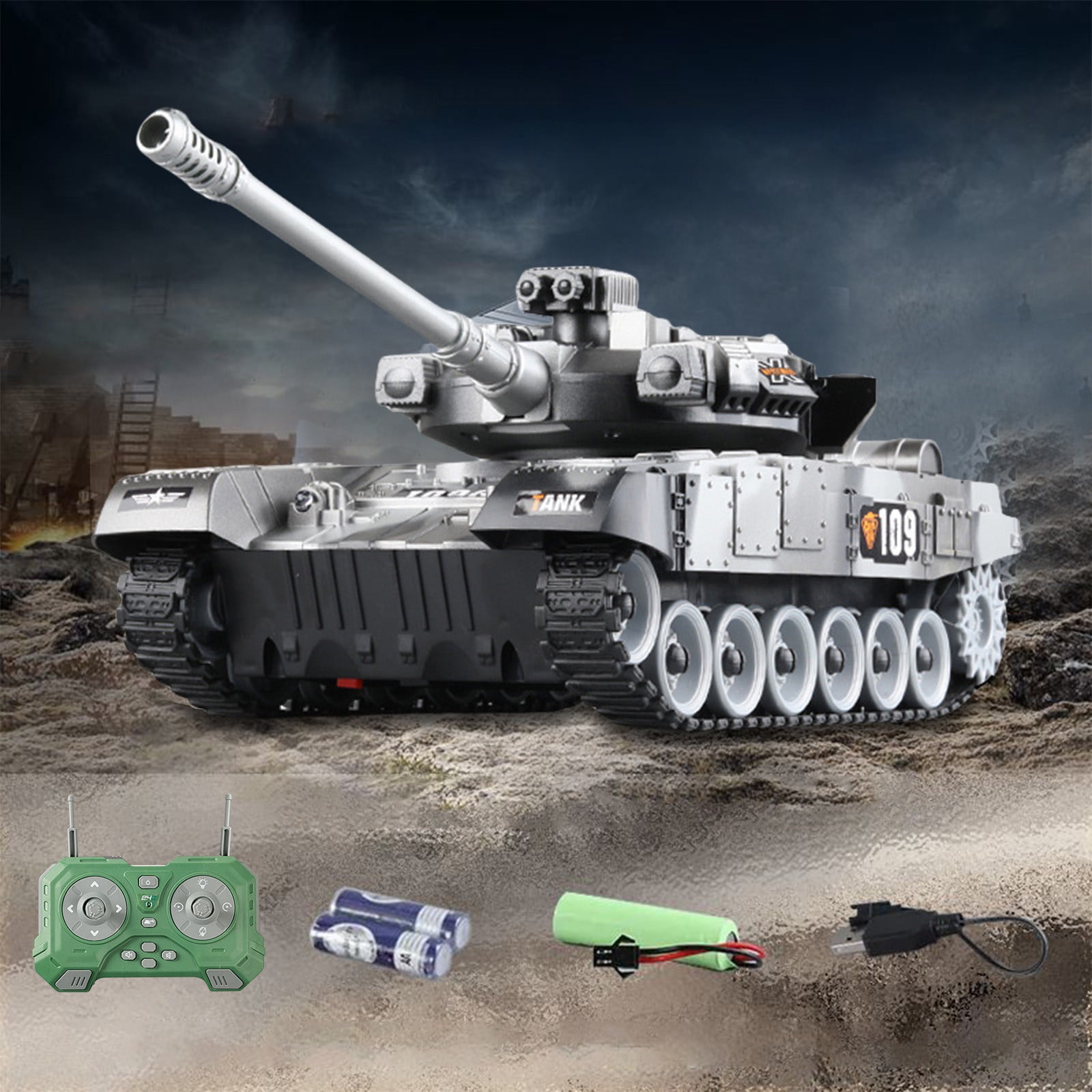 Jacenvly New Kids Toys Remote Control Tank for Boys Tank with Effect ...