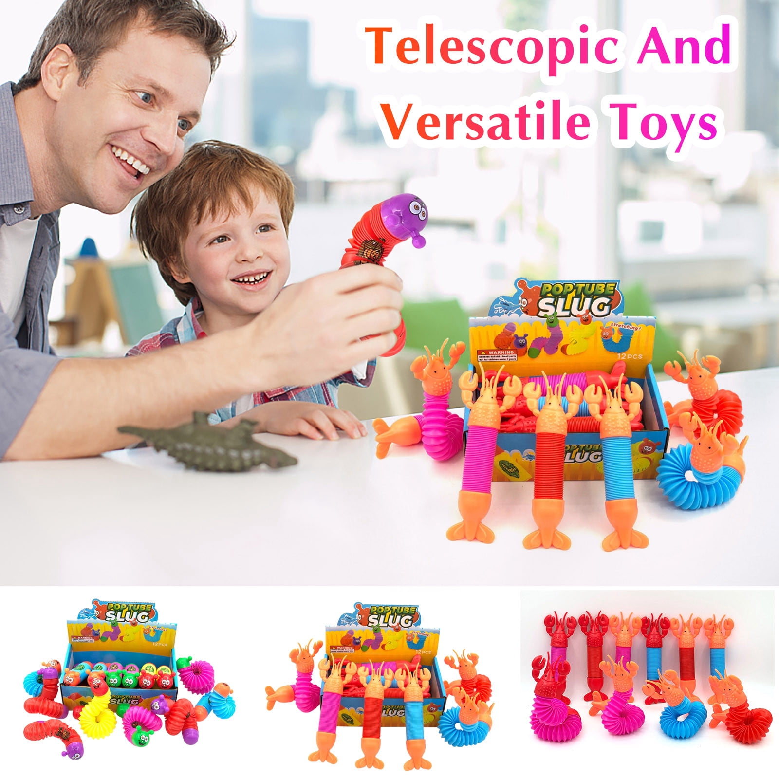 Jacenvly New Kids Toys Telescopic Suction Cup Lobster Toy,Telescopic ...
