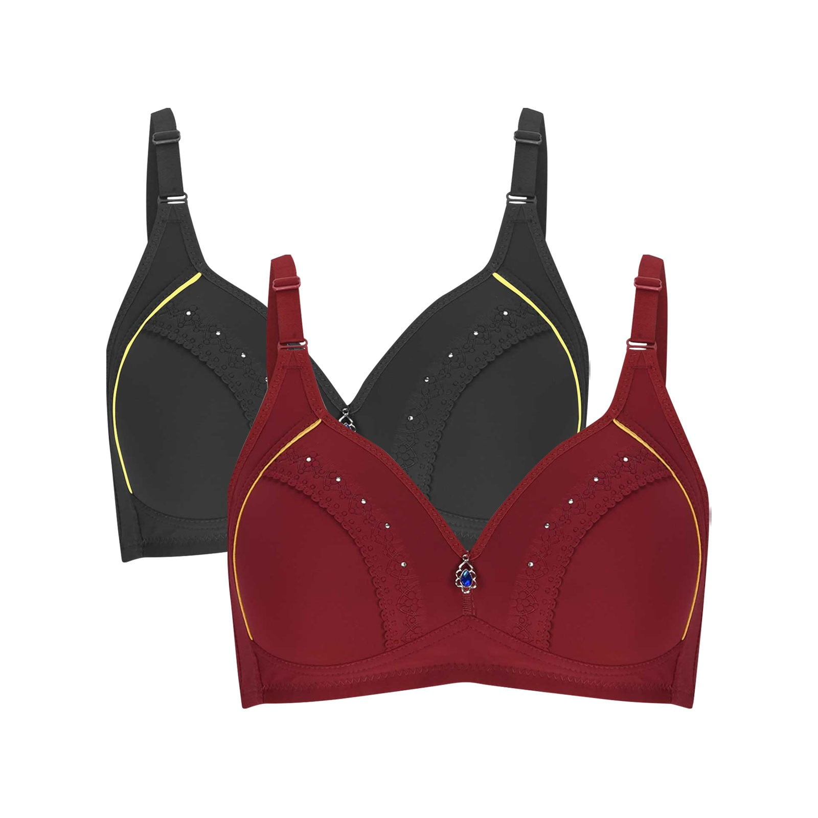 Jacenvly New Ladies Bras Clearance 2Pc Woman's Embroidered Glossy ...