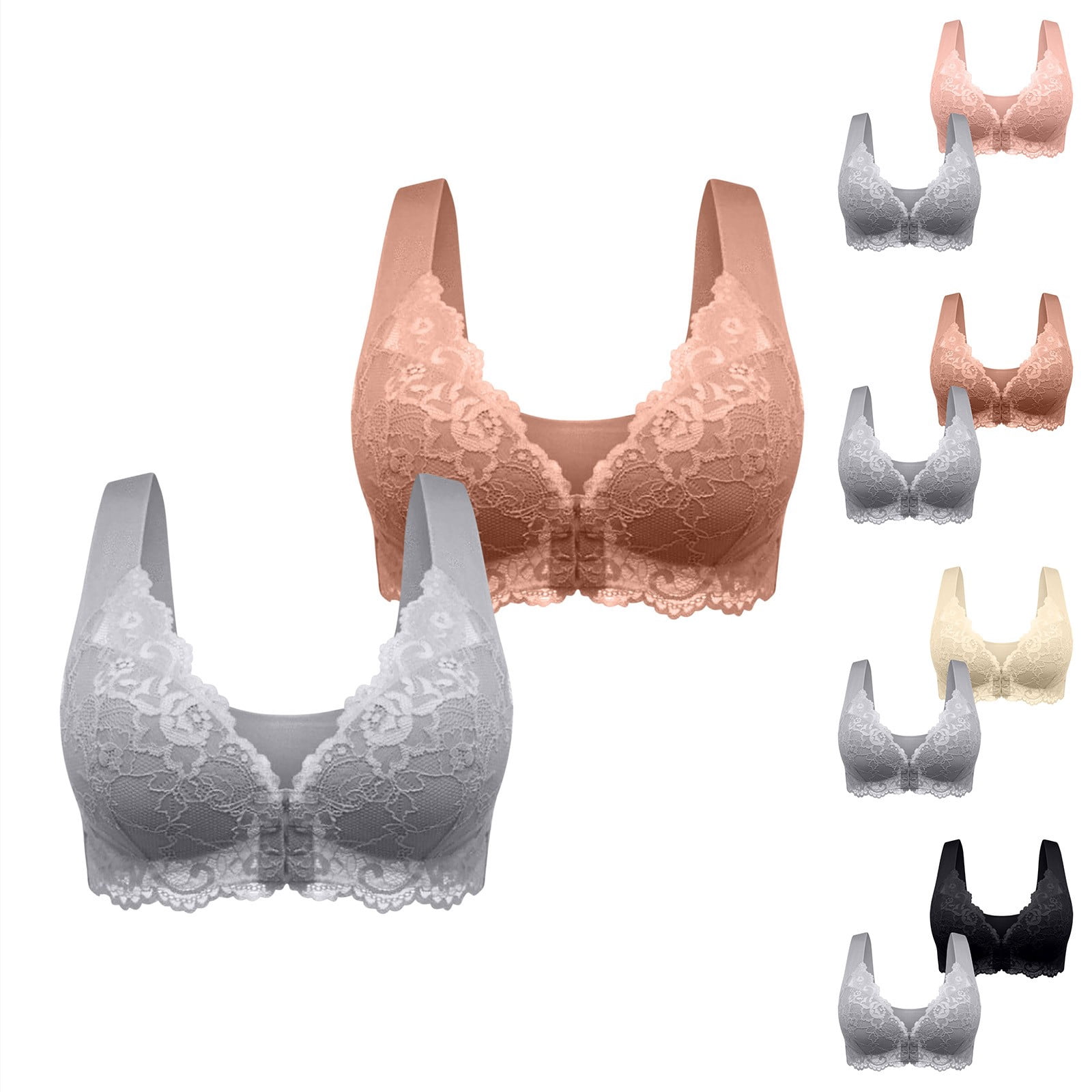 Jacenvly New Nursing Bras for Breastfeeding 2Pc Women's Lace Front ...