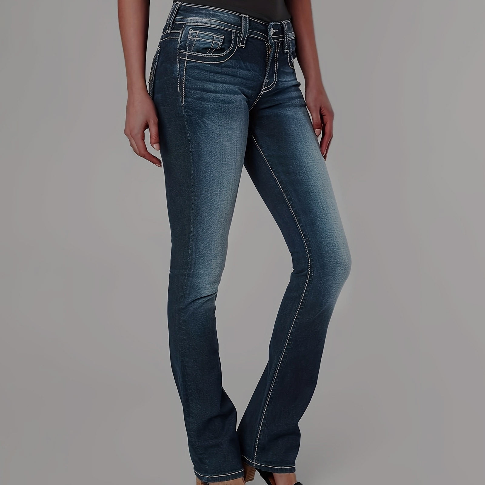 Jacenvly New Pants for Women Jeans Long Pants Fashion Solid Comfort ...