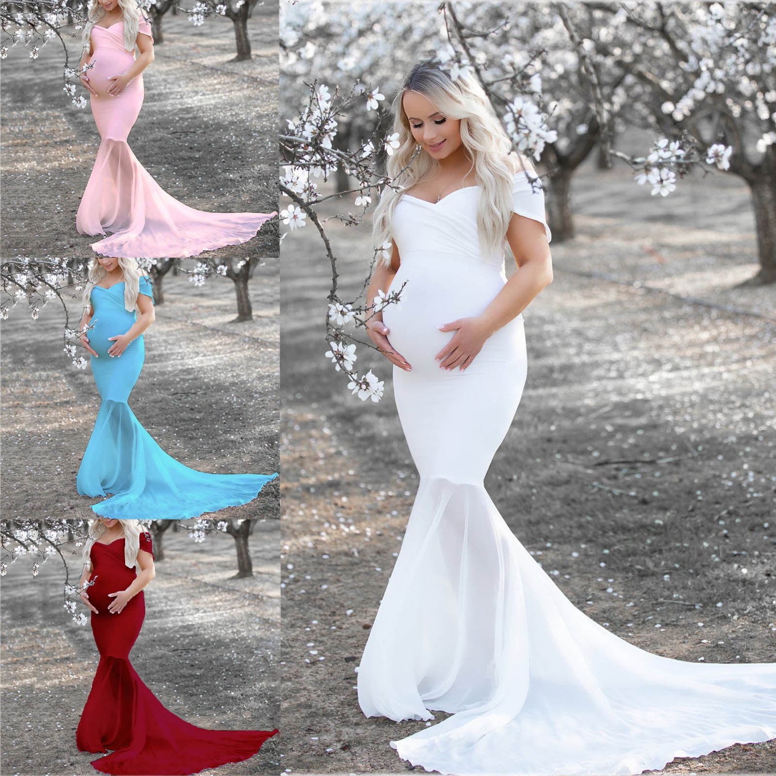 Jacenvly New Pregnant Clothes s Short Sleeve Solid Summer Dresses for ...