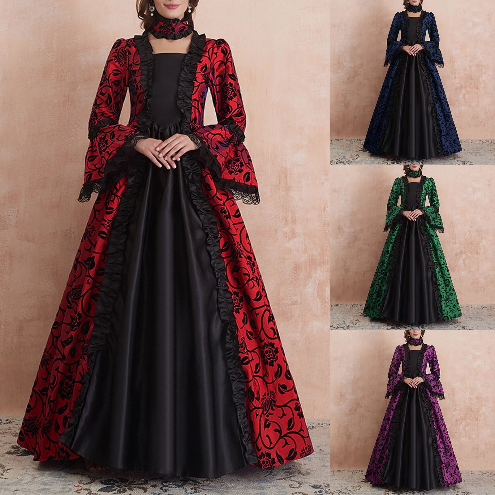 Jacenvly New Prom Dresses for Juniors Women Fashion Medieval Retro ...