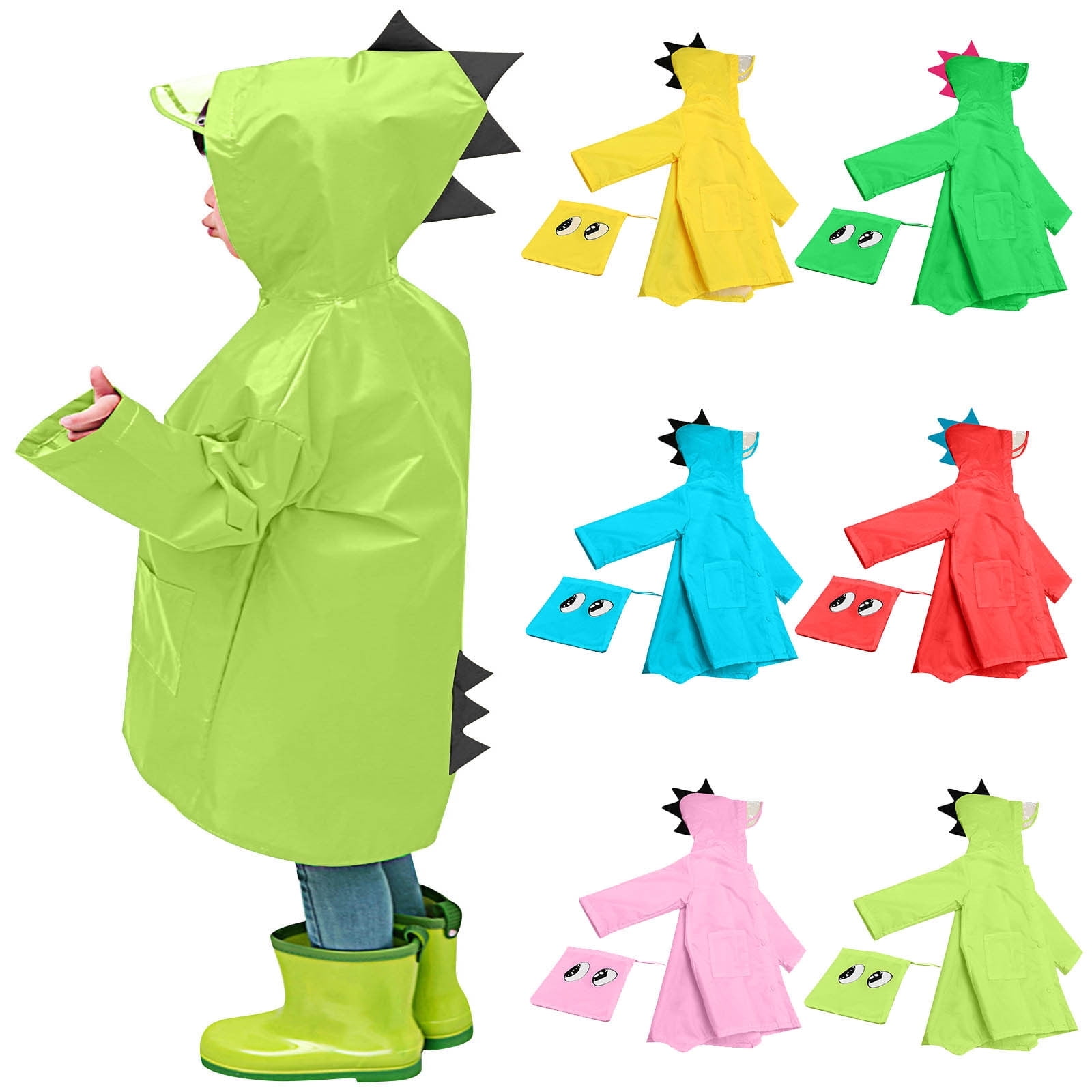 Jacenvly New Rainwear for Kids Toddler Kids Baby Girls Solid Color ...