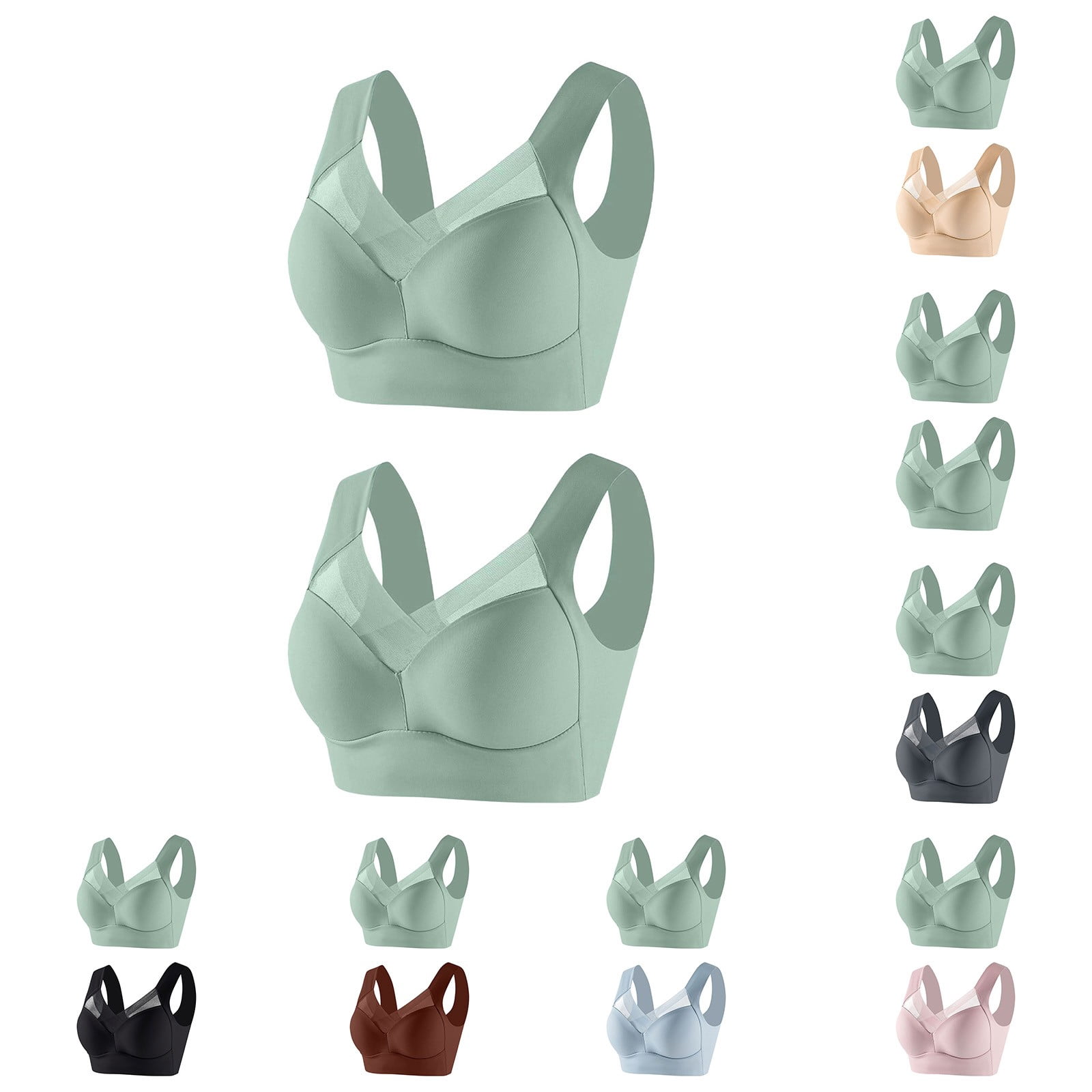 Jacenvly New Sports Bras for Women Underwire Underwear Thin Lace Solid ...