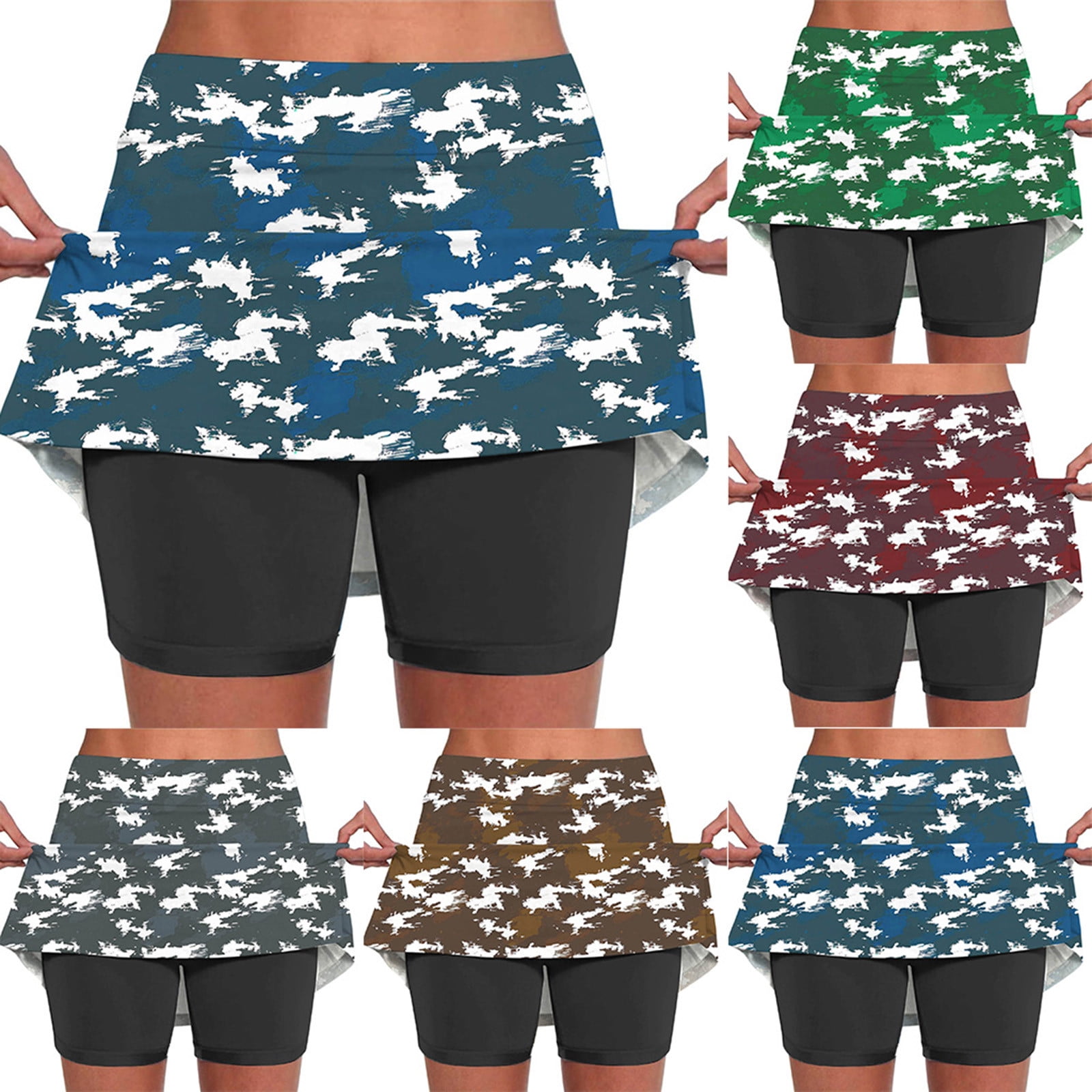 Jacenvly New Summer Skorts for Women Casual Women's Summer Camouflage ...