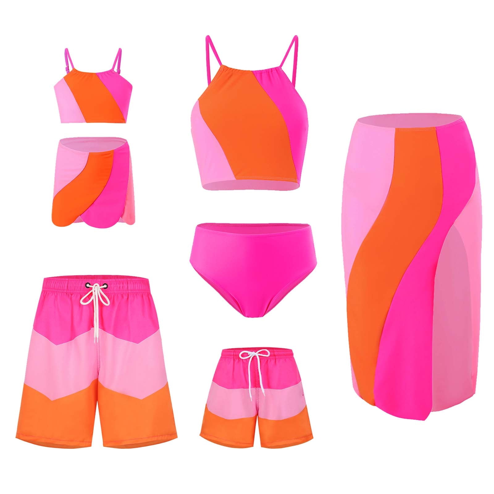 Jacenvly New Swimwear Sets Family Clearance Satiny Family Swimsuits New ...