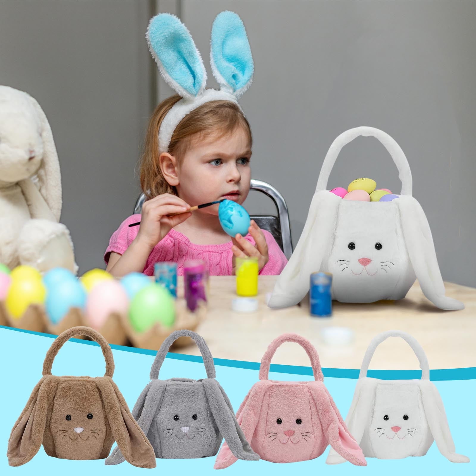 Jacenvly New Toddler Toys Personalized Bunny Easter Basket Plush Custom ...