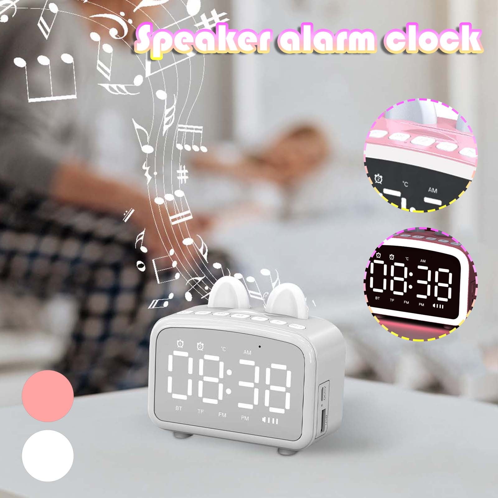 Jacenvly New Travel Essentials Digital Alarm Clock Bedside and Usb ...