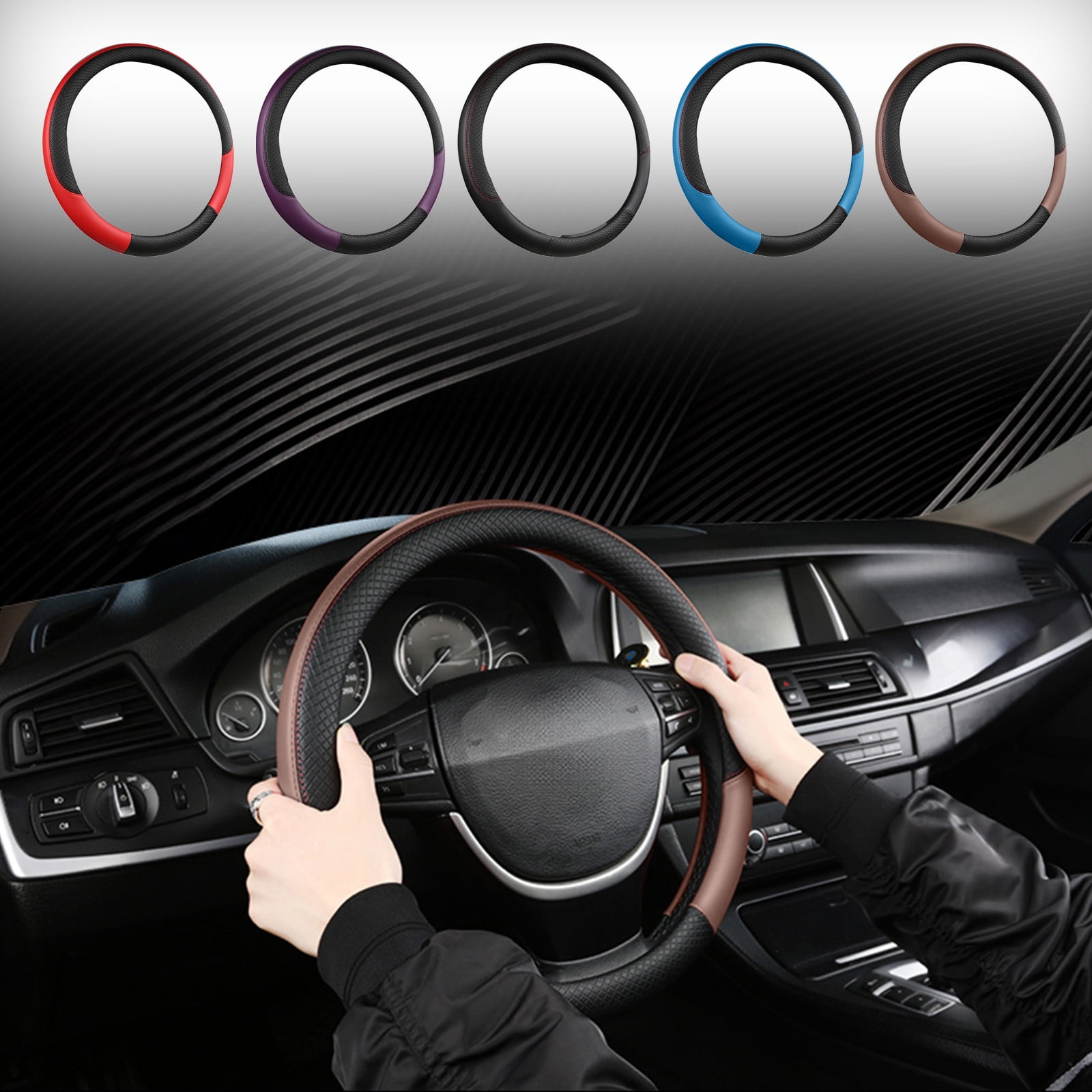 Jacenvly New Wall Decor Car Steering Wheel Cover Leather Summer Four ...