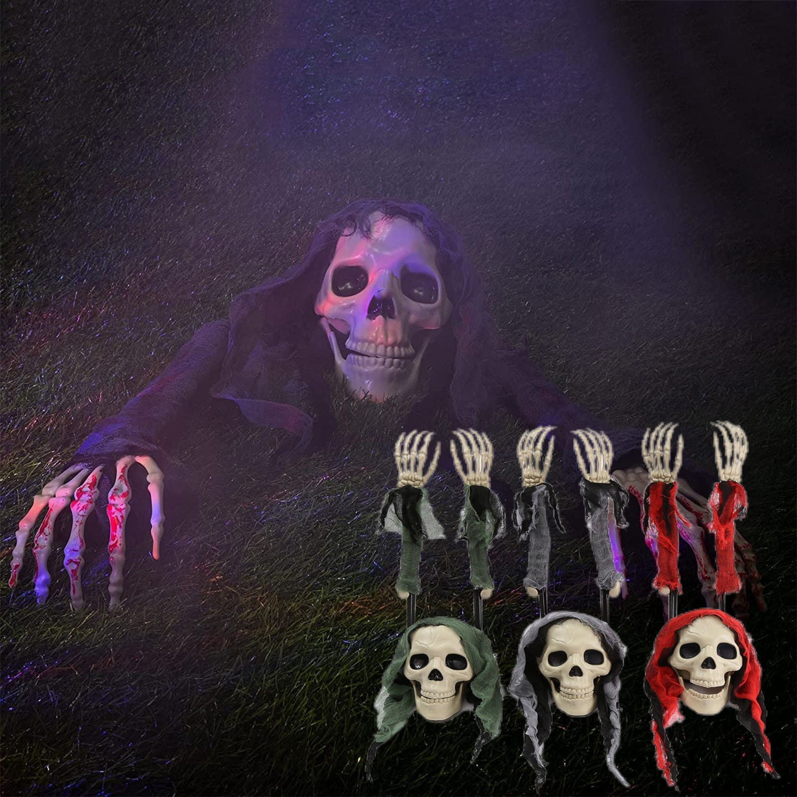Jacenvly New Wall Decor Eerie Outdoor Halloween Decorations Skull and ...