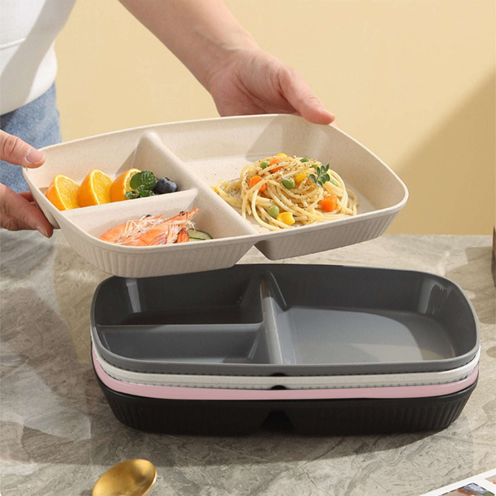 Jacenvly New Wall Decor Rectangular Compartment Tray Dinner Tray Party ...