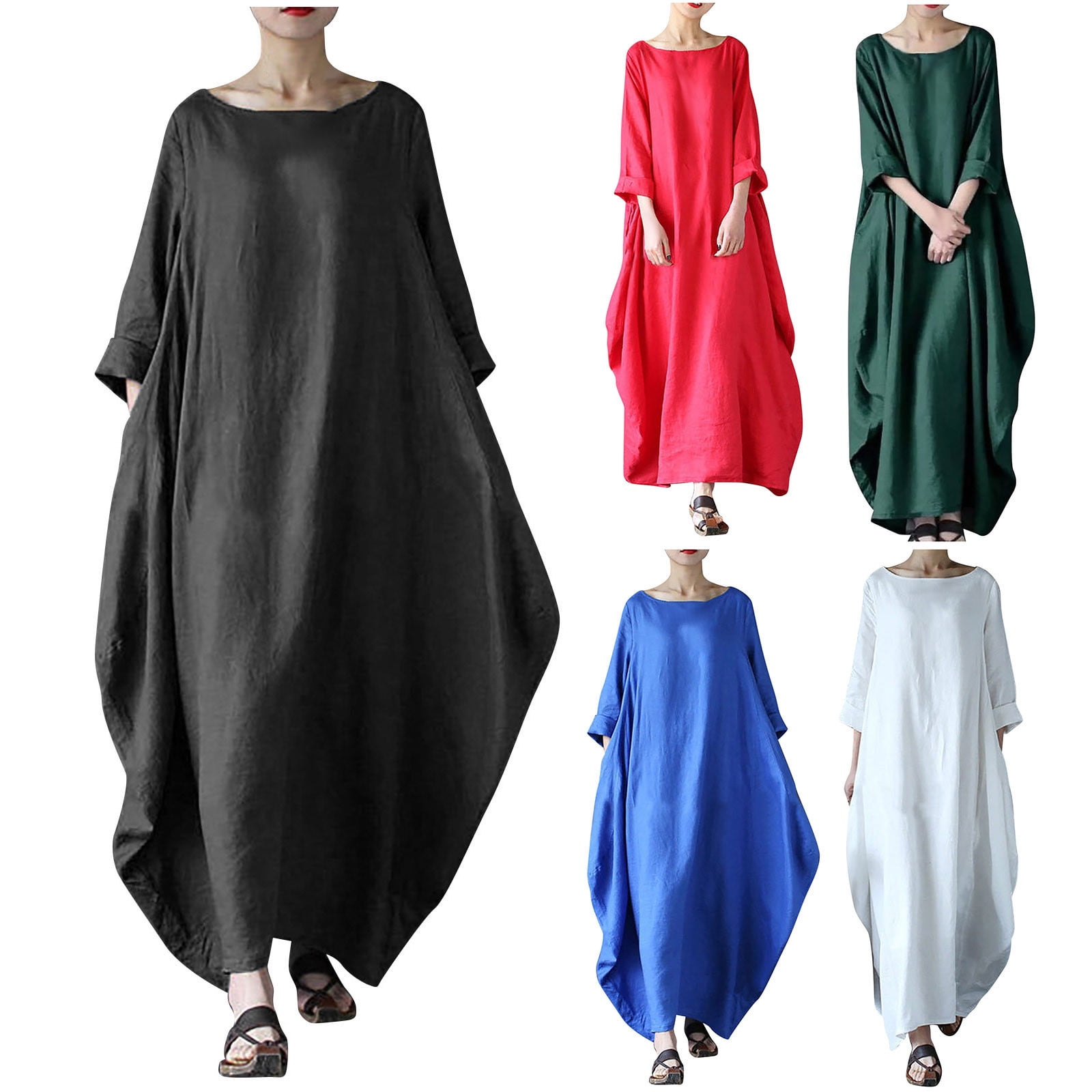 Jacenvly New Womens Summer Dresses Women'S Summer Casual Cotton Linen ...