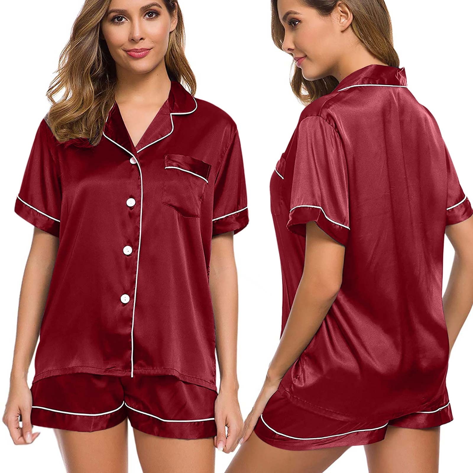 Jacenvly Nightgowns for Women Skin-Friendly Womens Pajamas Set Summer ...