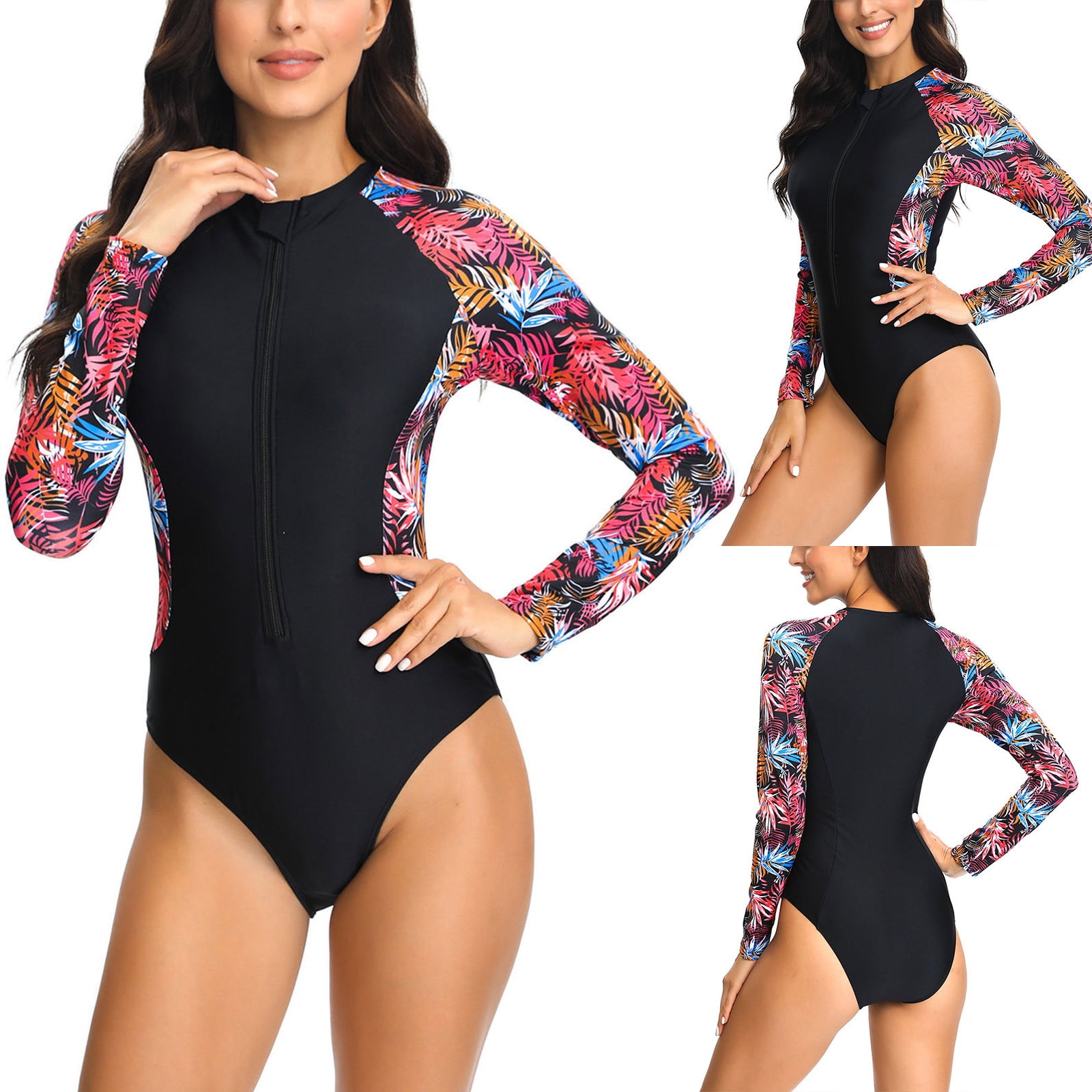 Jacenvly One Piece Swimsuits For Women 2024 Clearance Cozy Long Sleeve