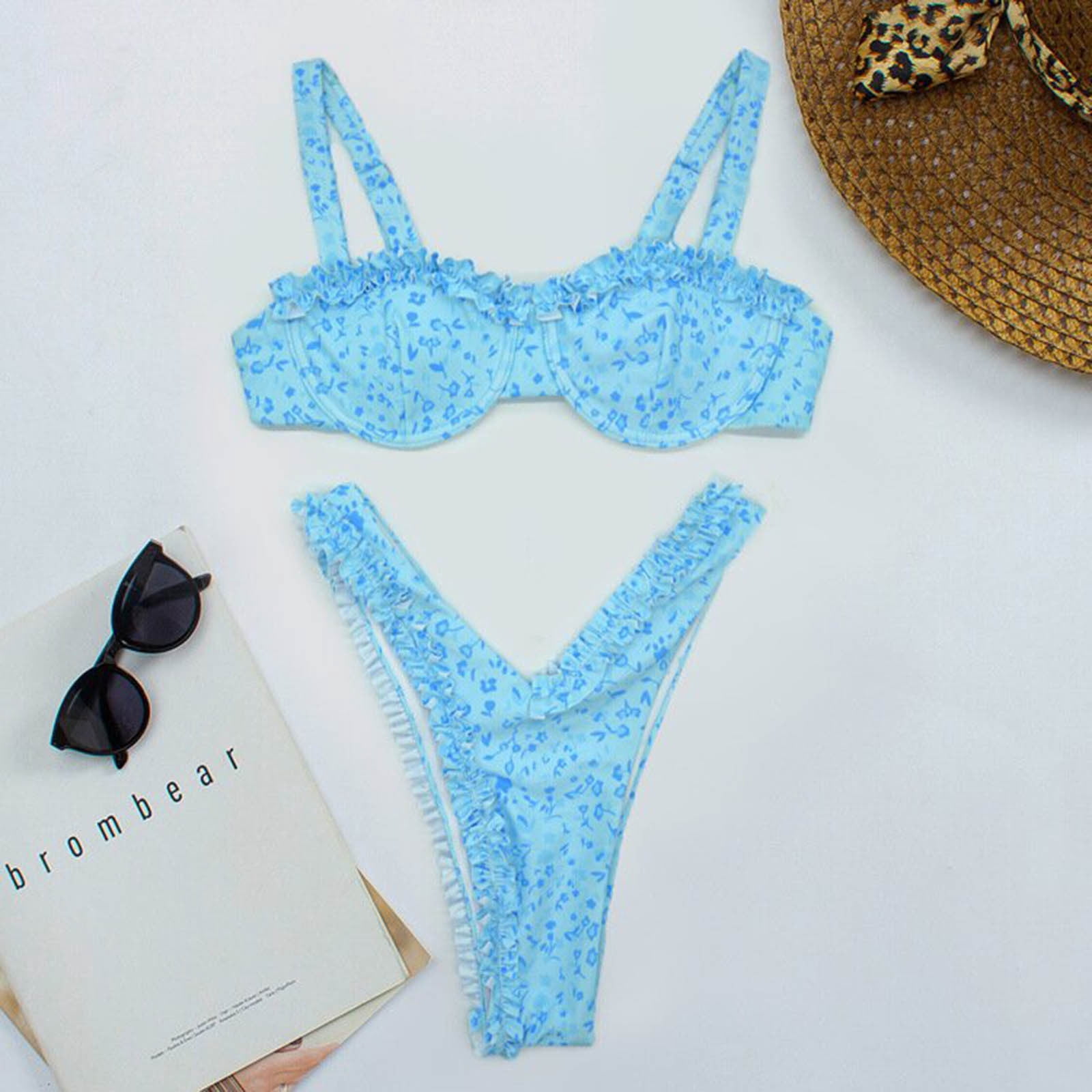 Jacenvly Plus Size Bikini Swimsuits for Women Clearance Soft Satiny New ...