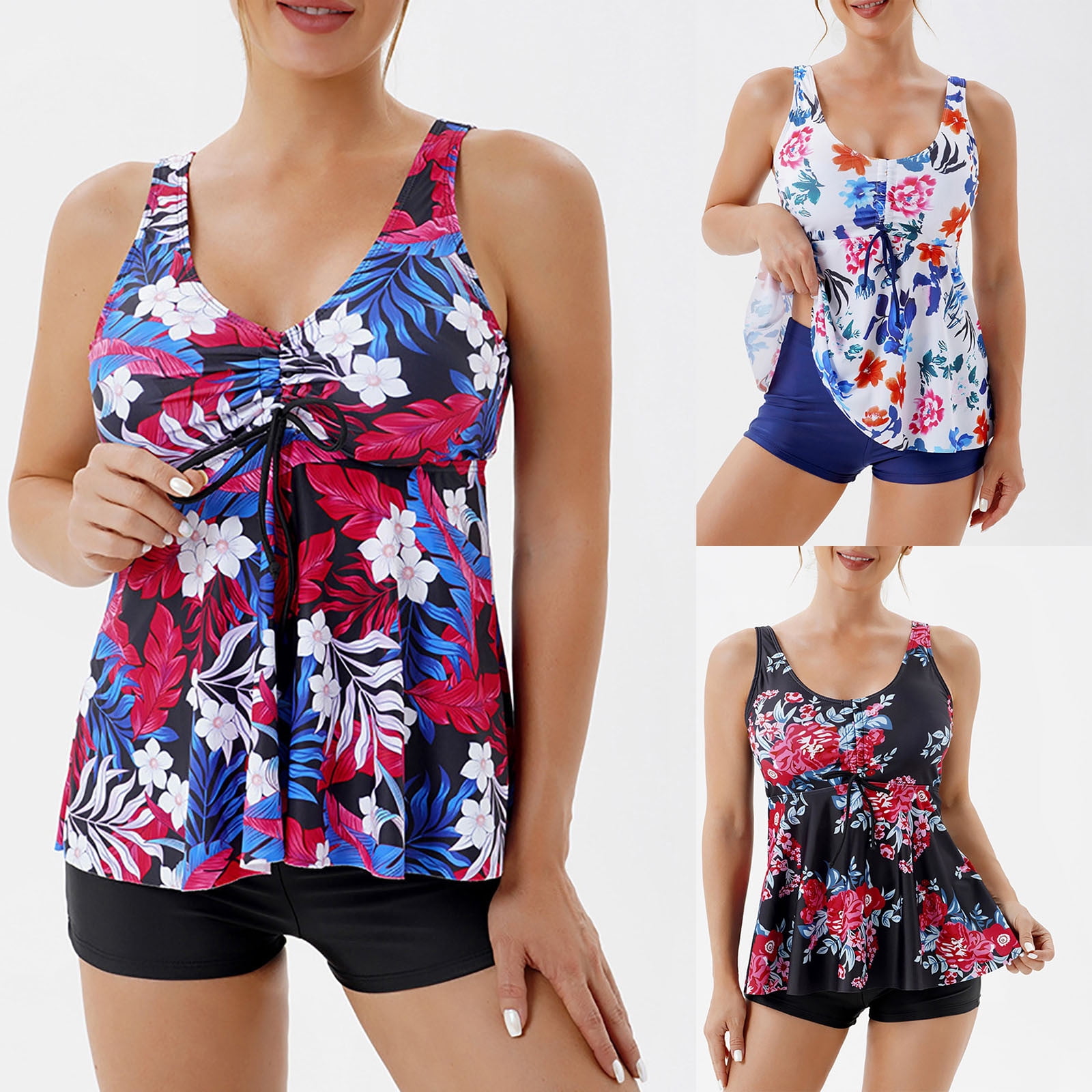 Jacenvly Plus Size Swimsuit for Women Clearance Swimdress Two-Piece ...