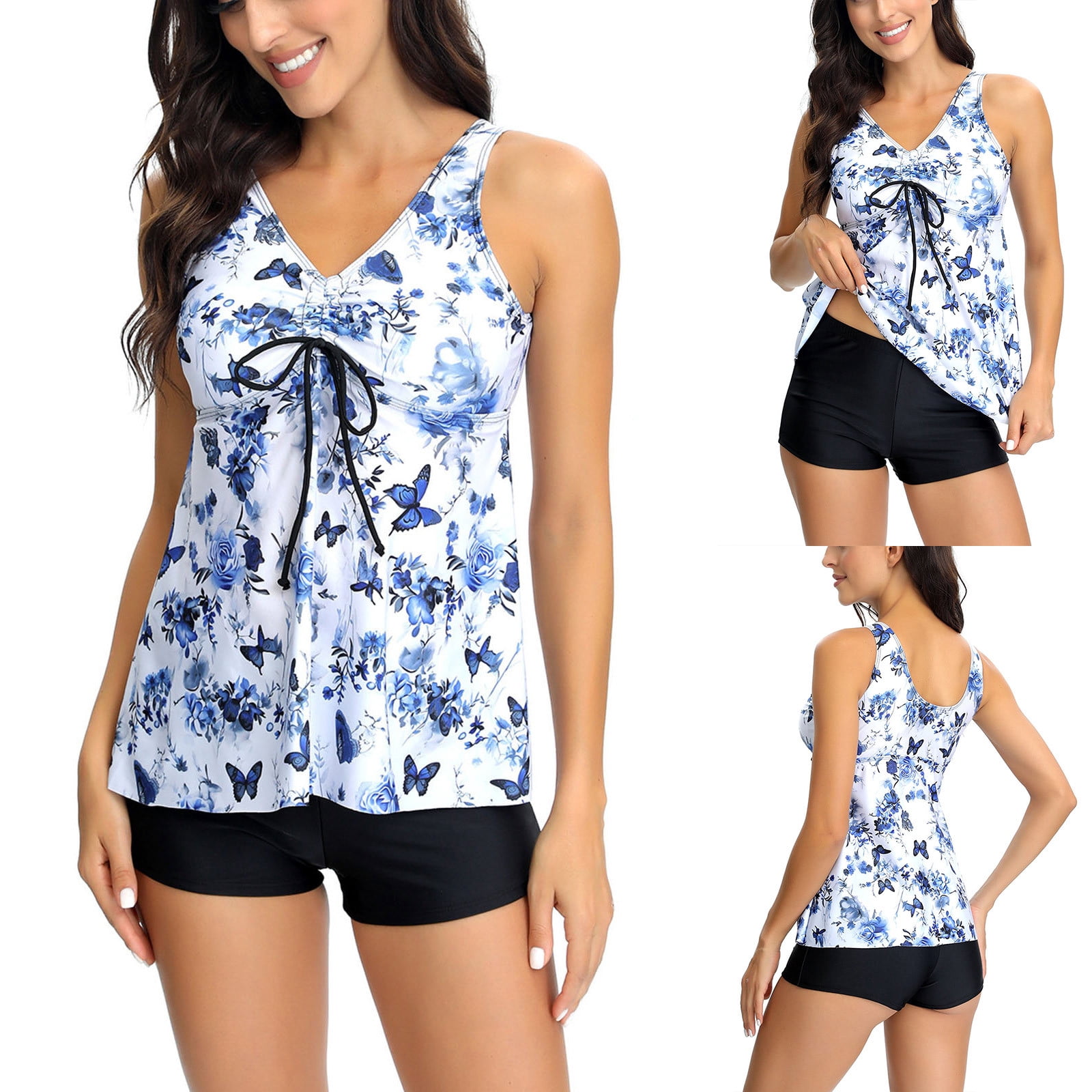 Jacenvly Plus Size Swimsuit for Women Clearance Swimdress Two-Piece ...
