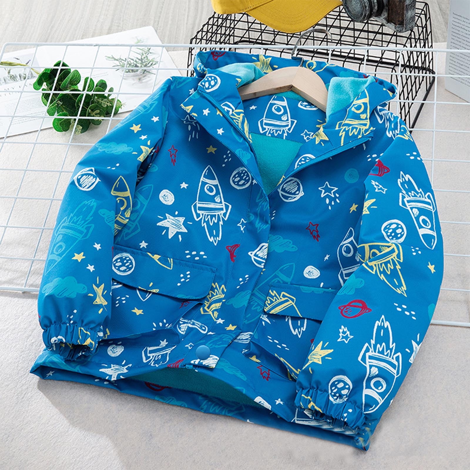 Jacenvly Rain Jacket Girls Waterproof Windproof with Hood Pocket Winter ...