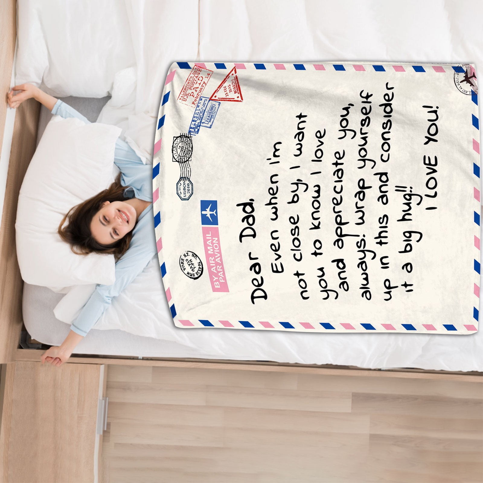 Jacenvly Room Decor Aesthetic Envelope Blanket Thickened Flannel ...