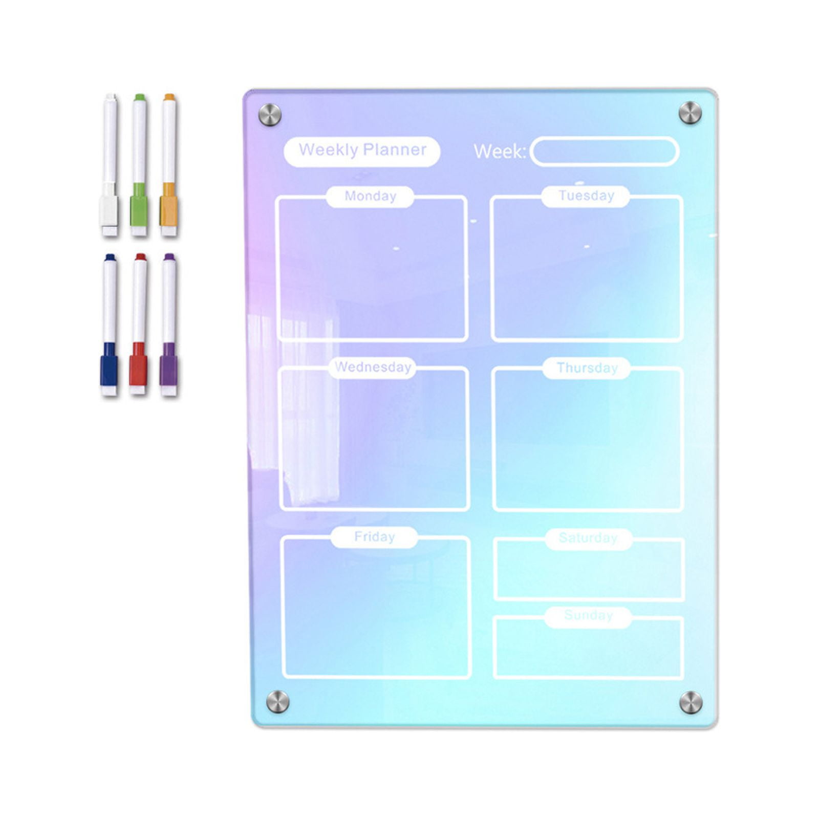 Jacenvly Room Decor Aesthetic Colored Acrylic Week Plan Memo Message ...