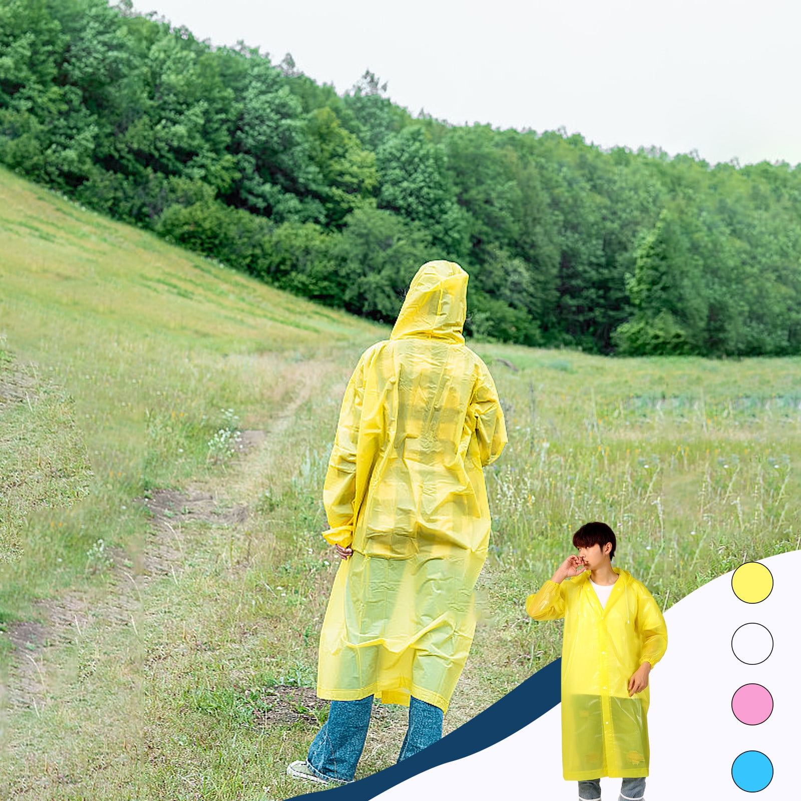 Jacenvly Room Decor Pack Raincoats Reusable Eva Rain Ponchos ...