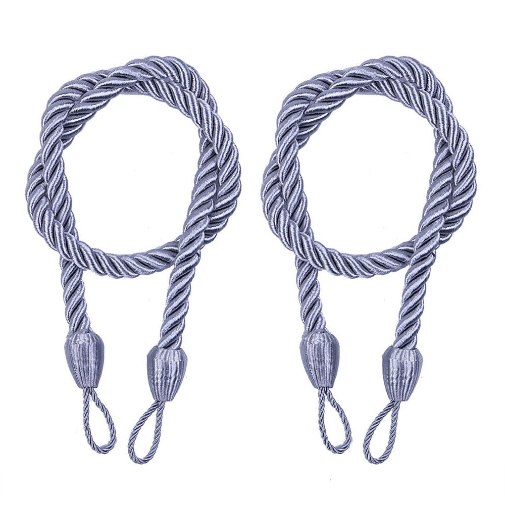 Jacenvly Shower Curtain Hooks 2Pcs Ropes Tie Backs for Window Curtain ...