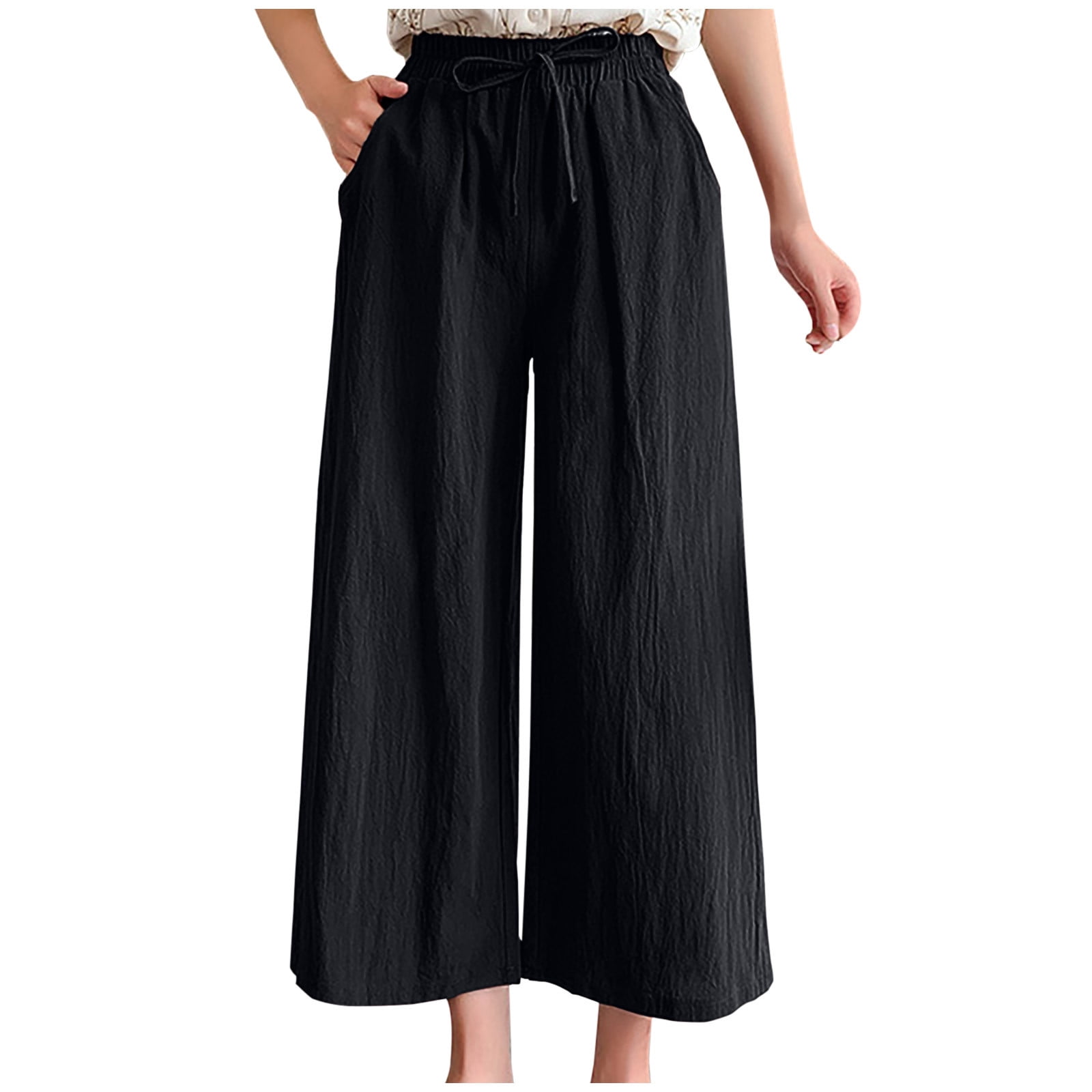 Jacenvly Stretch Pants for Women with Pockets Fashion Misses Plus Size ...