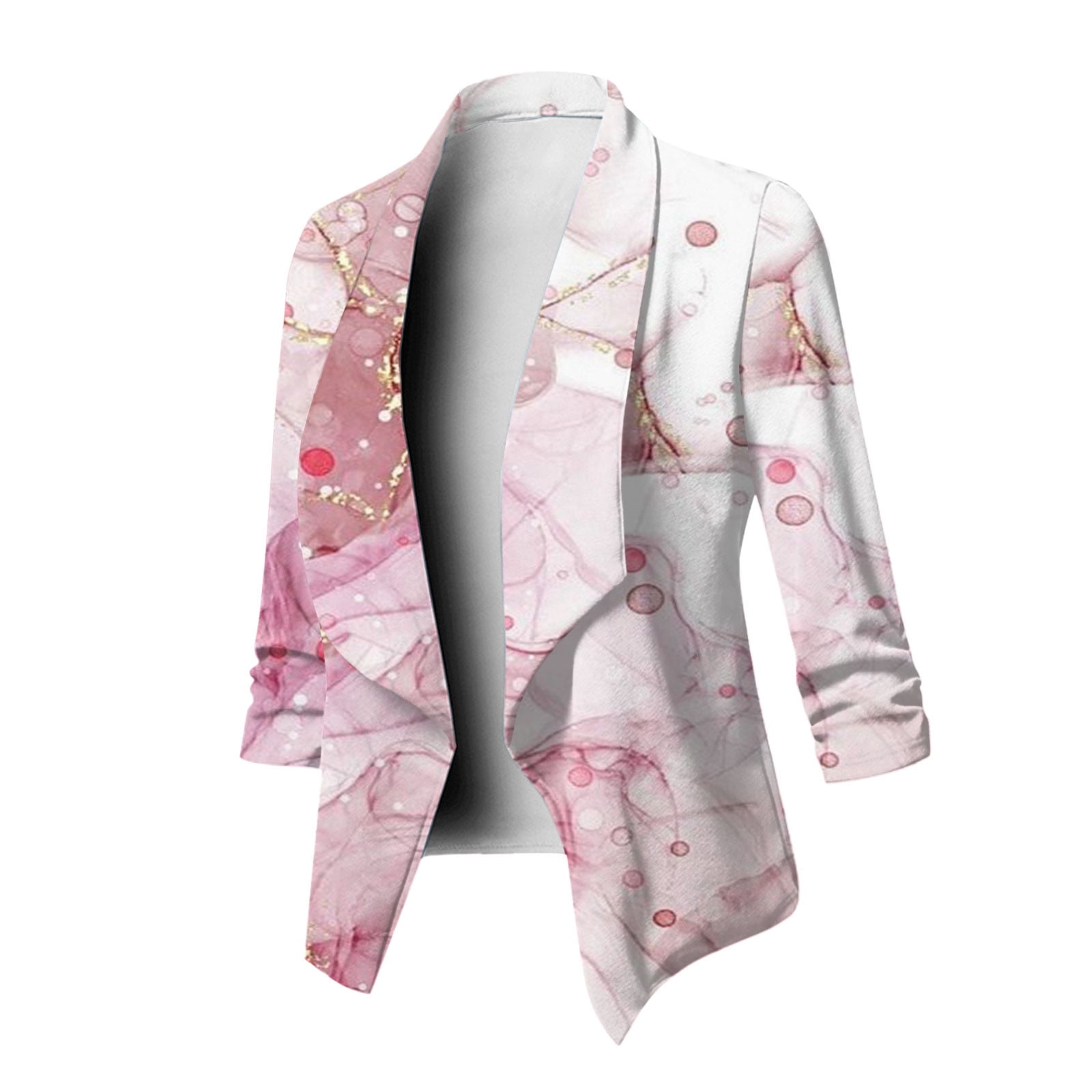 Jacenvly Suit Coat For Women Clearance Lapels Long Sleeve Cropped